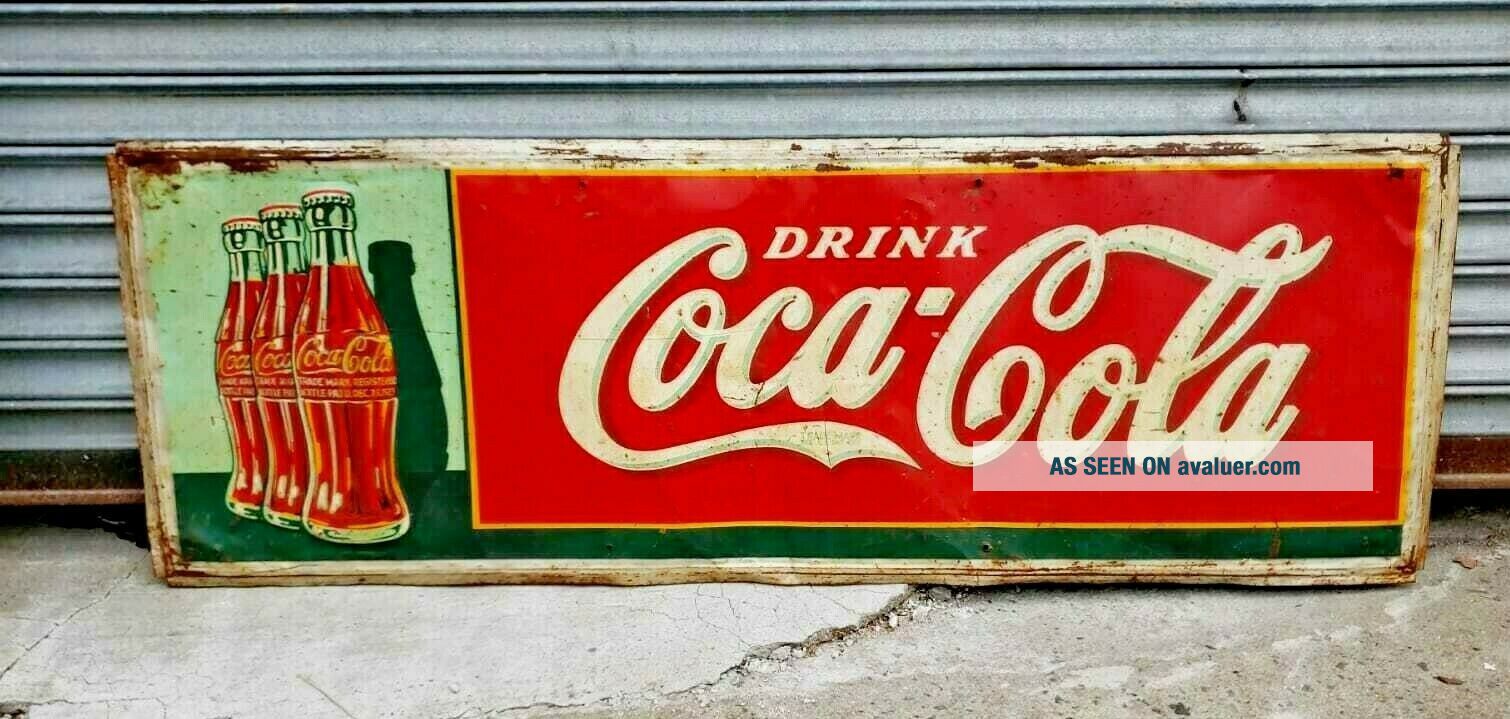 Rare Large 1920 " S Coca Cola Soda Pop Gas Station 54 Inch Sign | #8152266