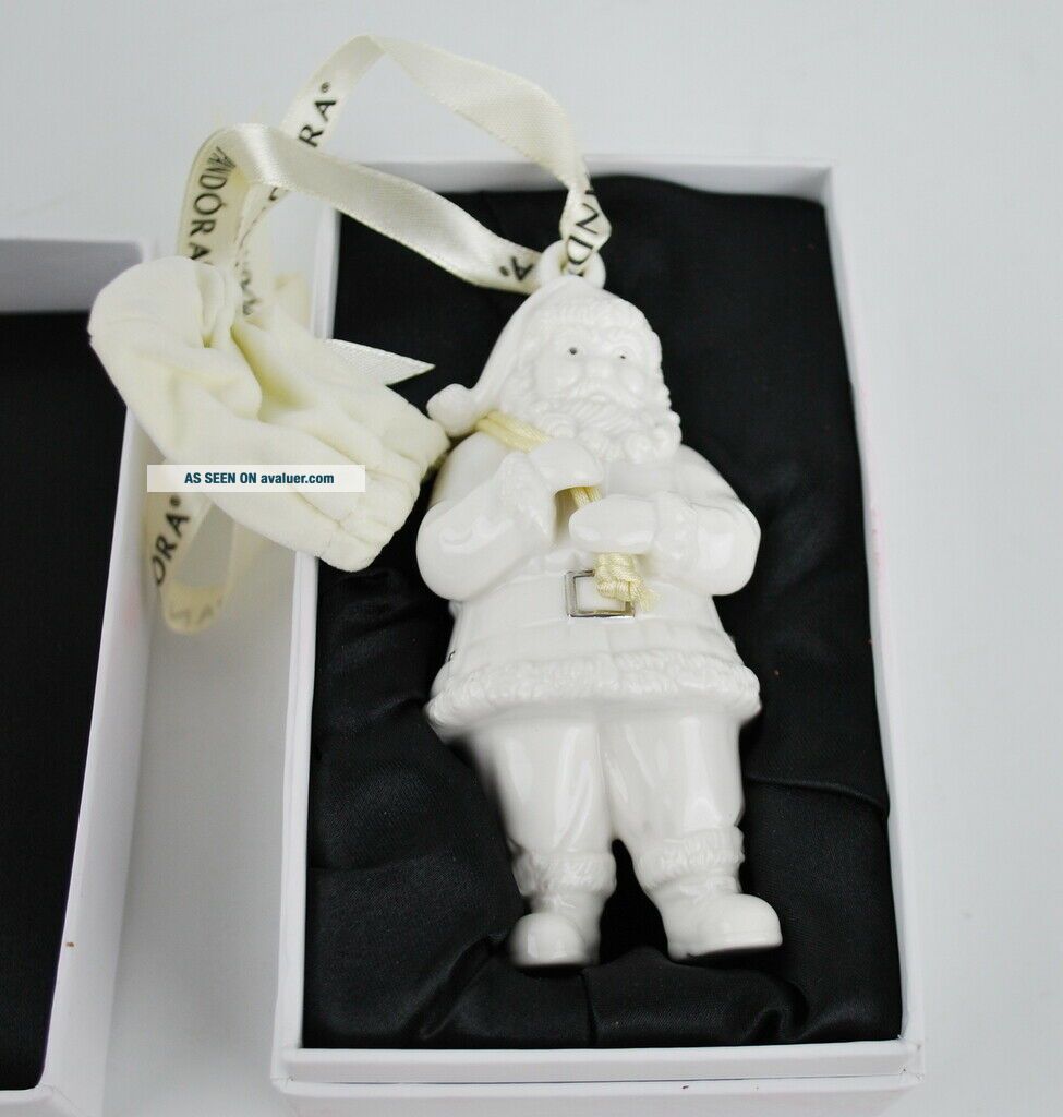 Rare Pandora 2013 Porcelain Santa Claus Christmas Tree Ornament W/ Box ...