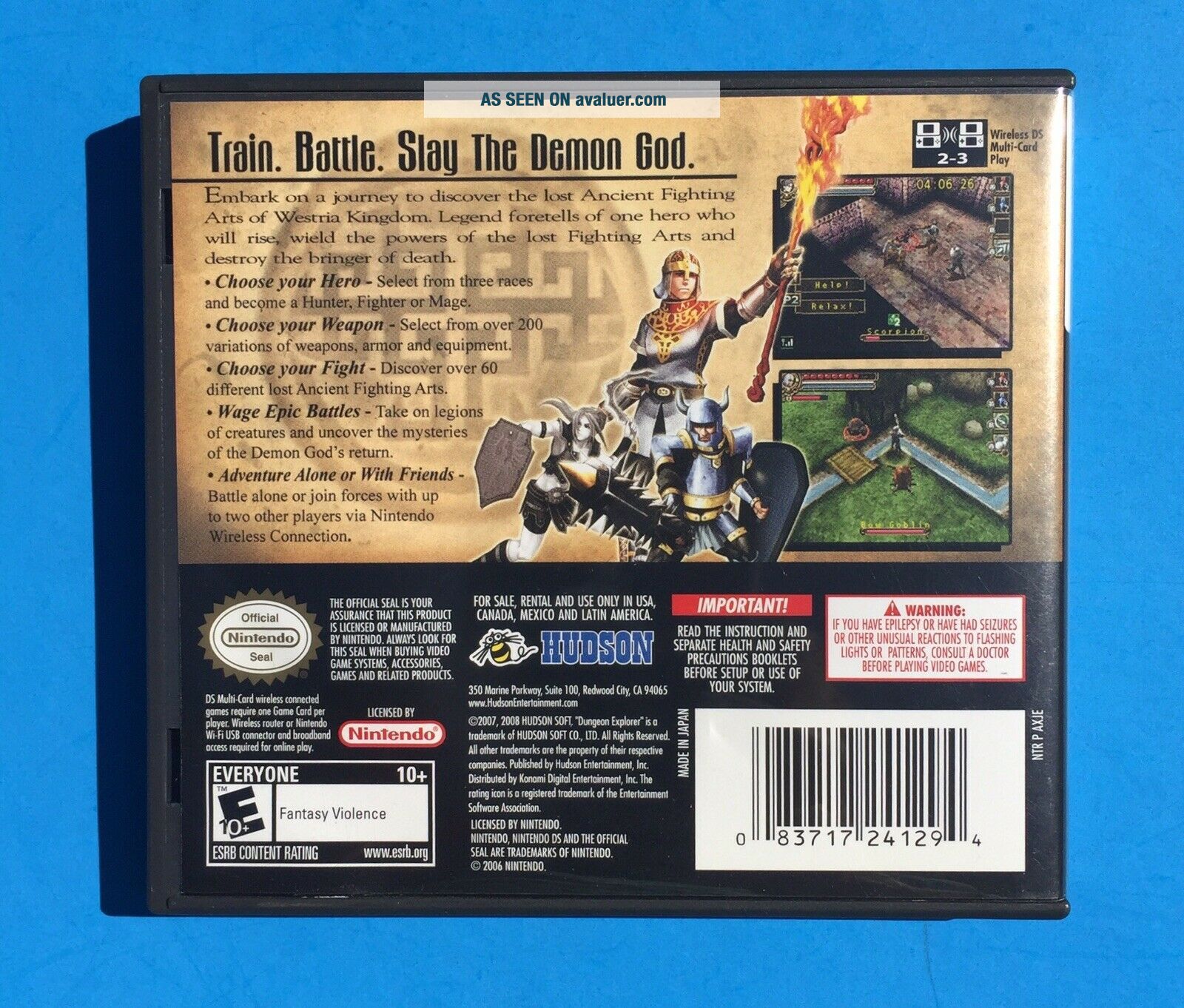 DUNGEON EXPLORER: WARRIORS Of ANCIENT ARTS Nintendo DS Rare Game ...