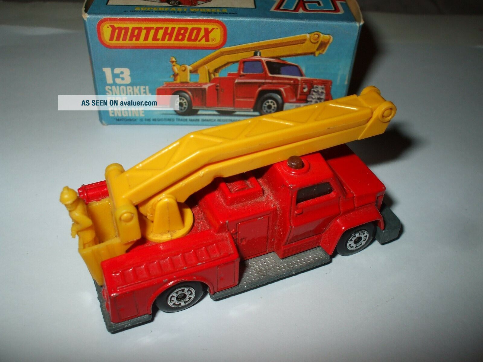 Matchbox Lesney Superfast 13 Snorkel Fire Engine RARE AMBER WINDOWS ...