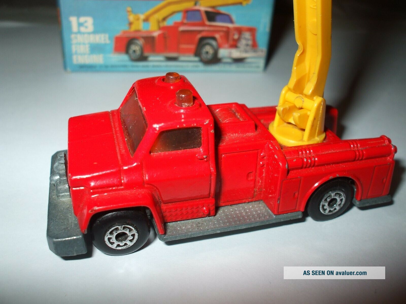 Matchbox Lesney Superfast 13 Snorkel Fire Engine RARE AMBER WINDOWS ...