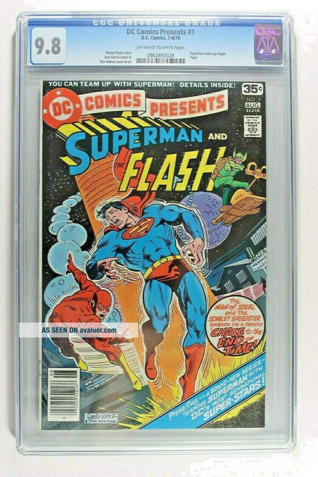 DC SUPERMAN AND THE FLASH 1 1978 CGC GRADED 9. 8 RARE NOTHING GRADED ...