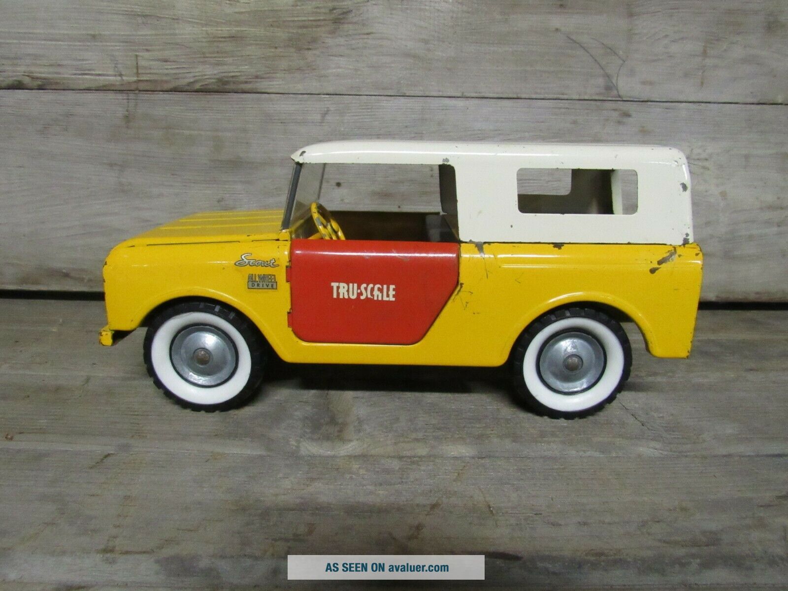 Rare Vintage Tru - Scale IH International Yellow Scout Pressed Steel ...