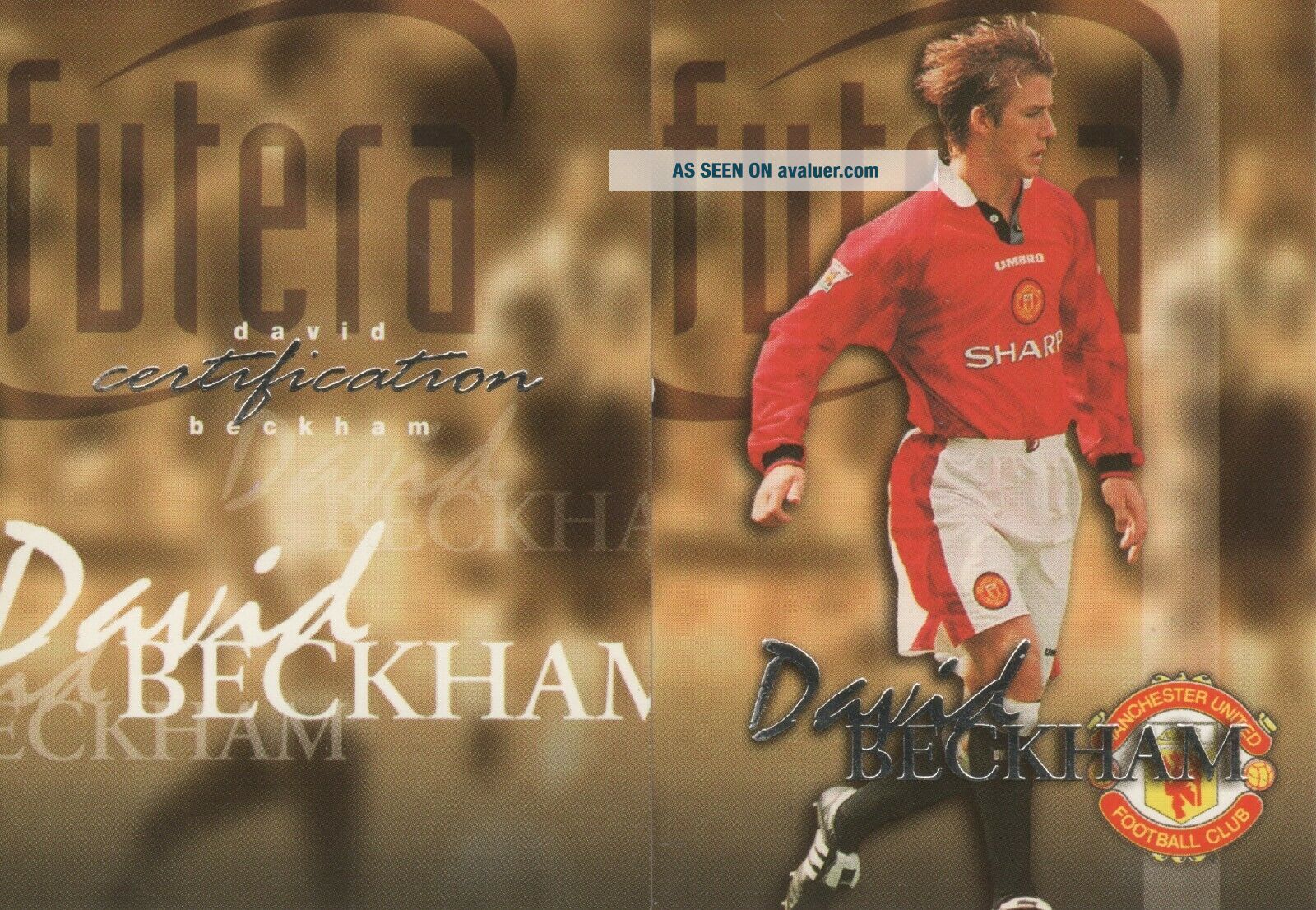 1997 FUTERA MANCHESTER UNITED - DAVID BECKHAM - RARE SILVER REDEMPTION ...