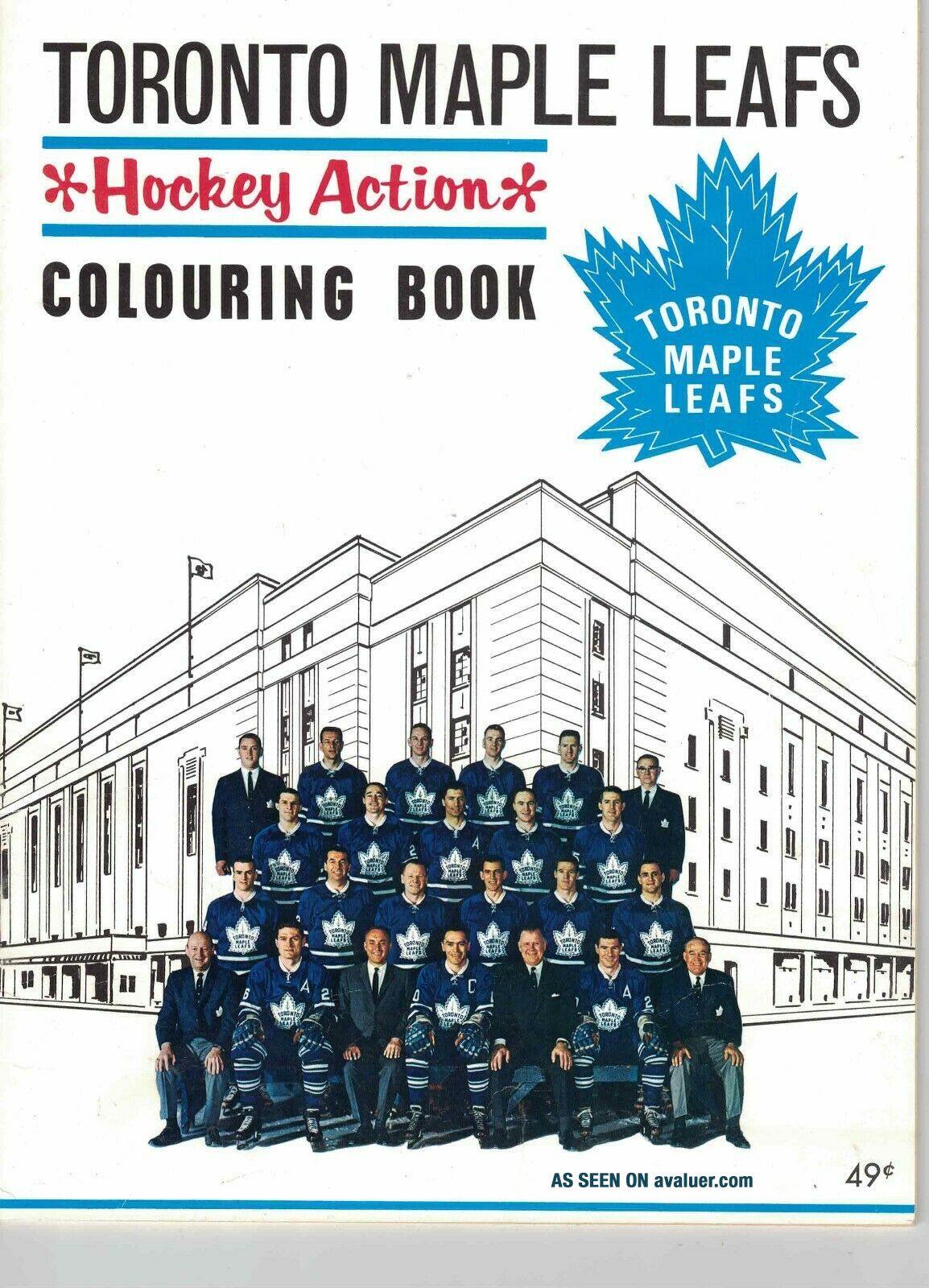 RARE 1964/65 TORONTO MAPLE LEAFS COLORING BOOK - SAWCHUK, HORTON ETC ...
