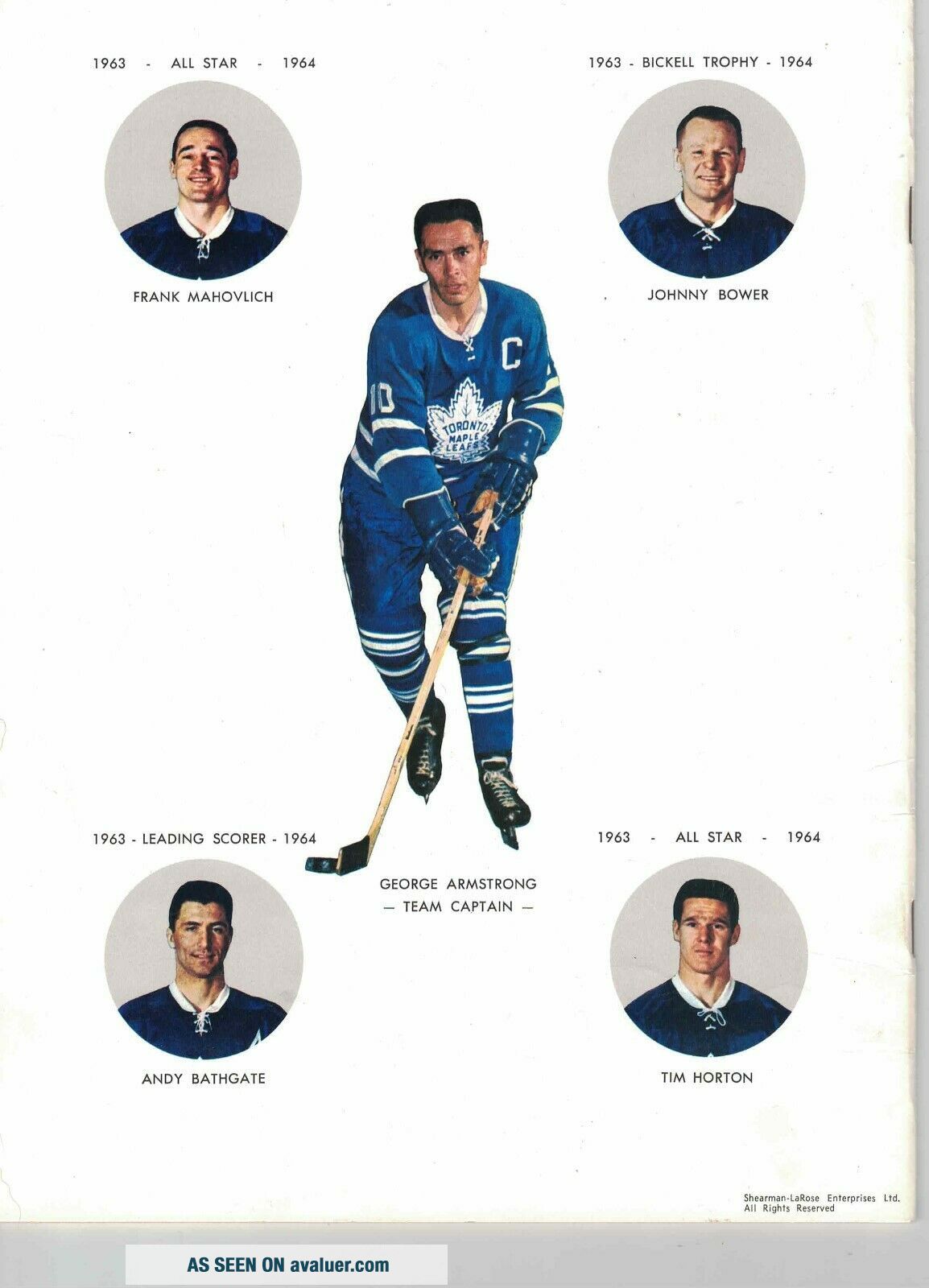RARE 1964/65 TORONTO MAPLE LEAFS COLORING BOOK - SAWCHUK, HORTON ETC ...