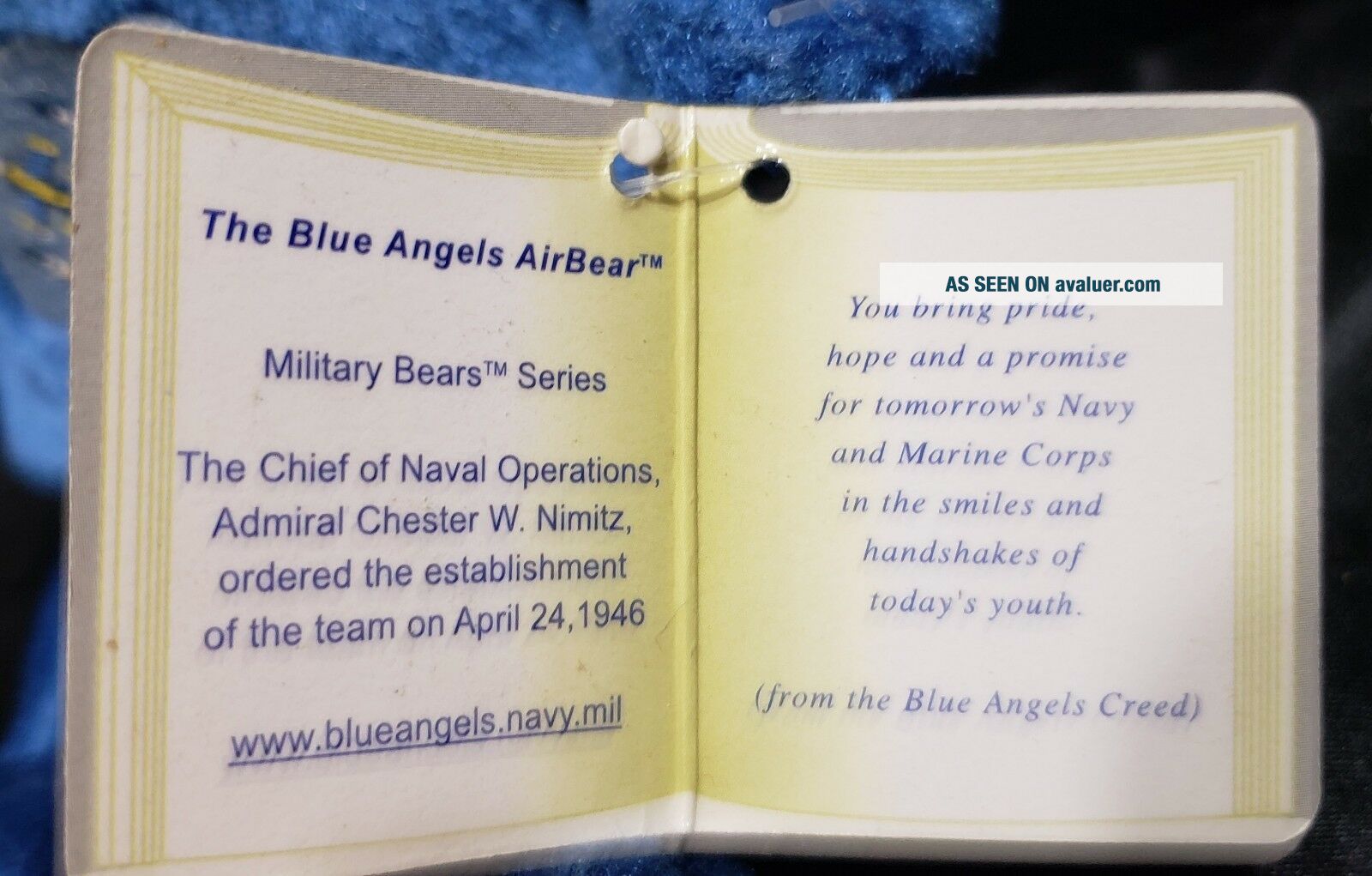 RARE - Holy Bears The Blue Angels AirBear Plush Bear | #8228444