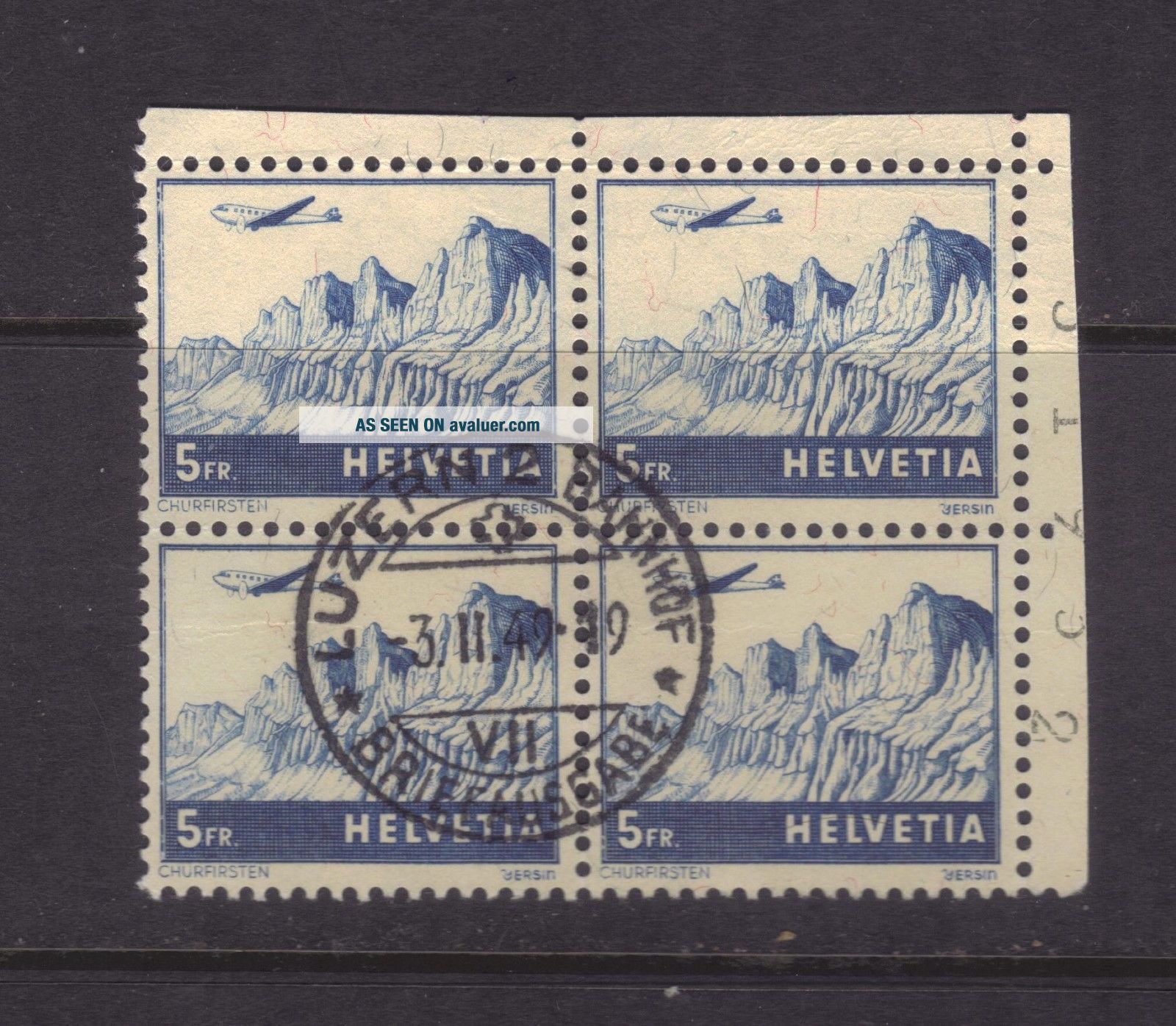 Stamps Switzerland SC C34 Rare Block Of 4 | #8228307