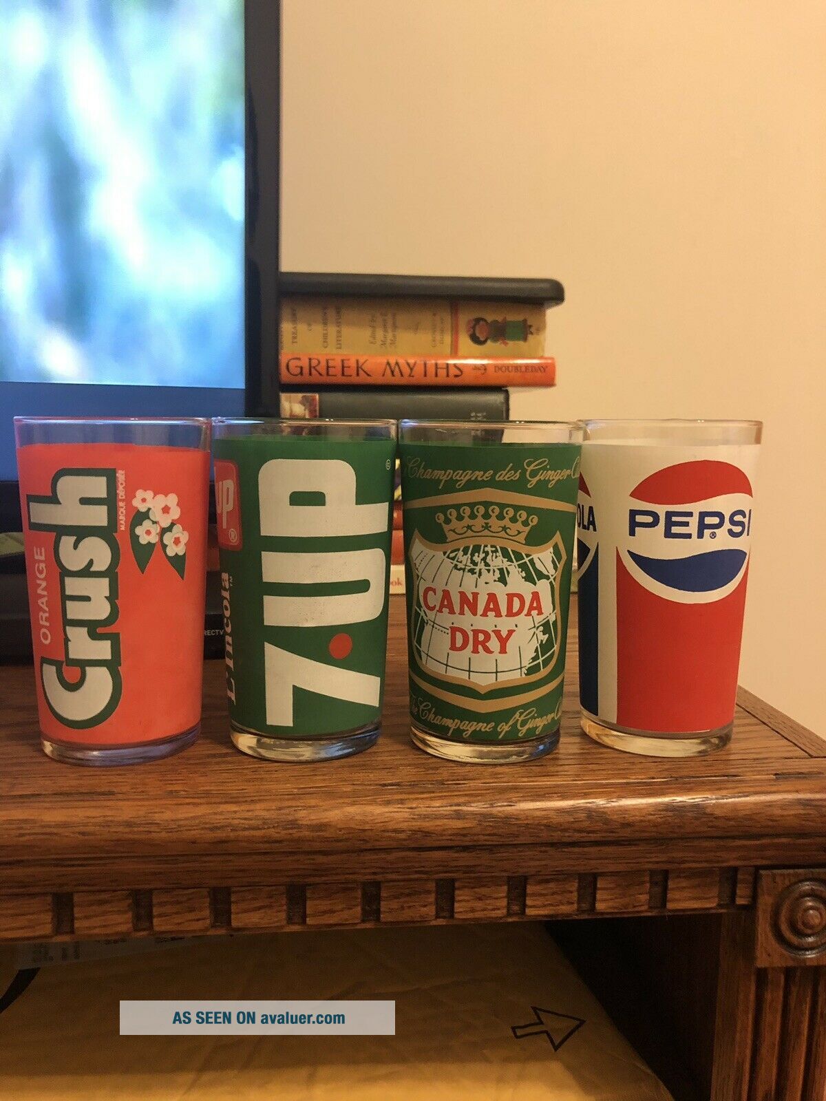 Rare Vintage 1970 ' S Orange Crush Pepsi 7up Canada Dry Drinking Glass ...