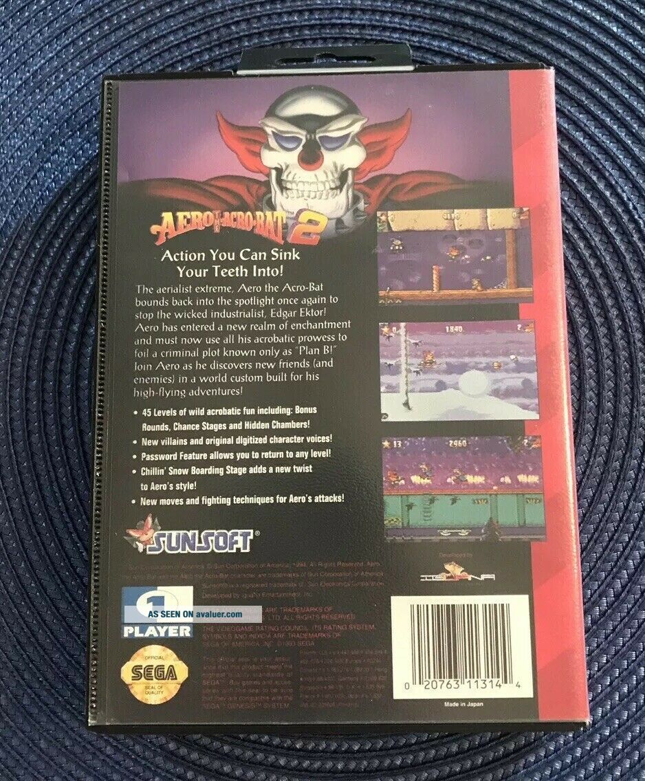 RARE Aero The Acrobat 2 (Sega Genesis) Complete - OEM Authentic | #8234753