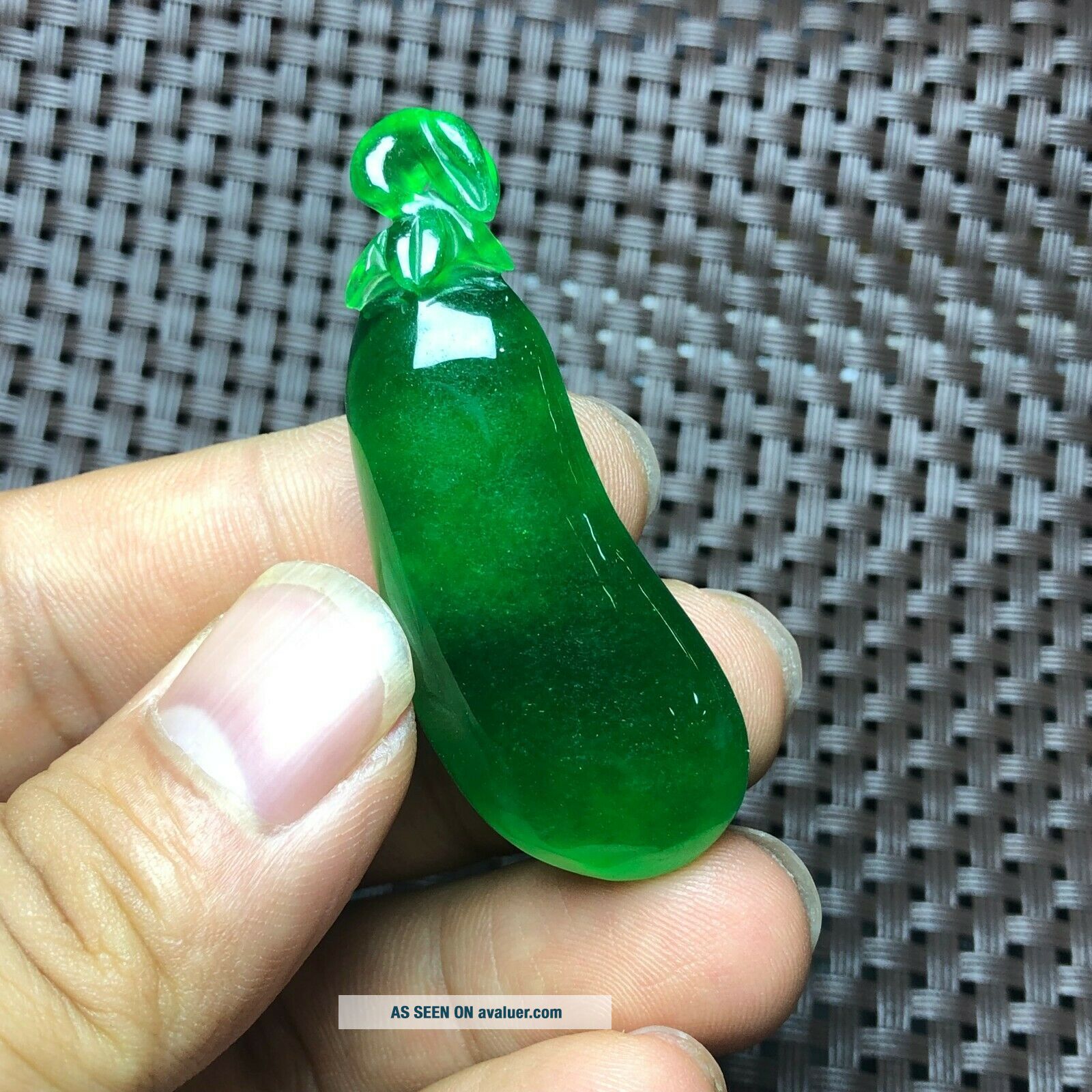 Rare Chinese Green Jadeite Jade Collectible Handwork Longevity Melon ...