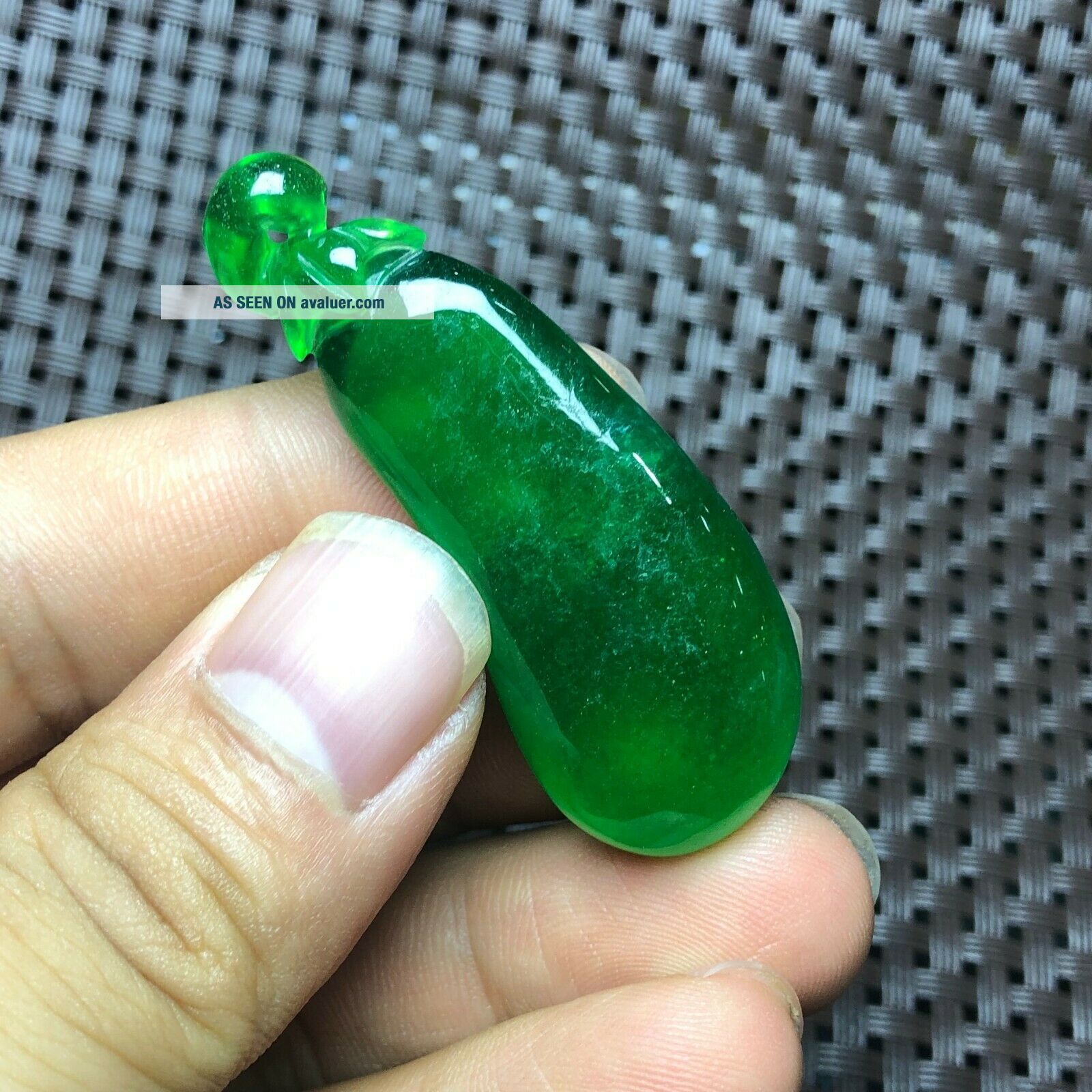 Rare Chinese Green Jadeite Jade Collectible Handwork Longevity Melon ...