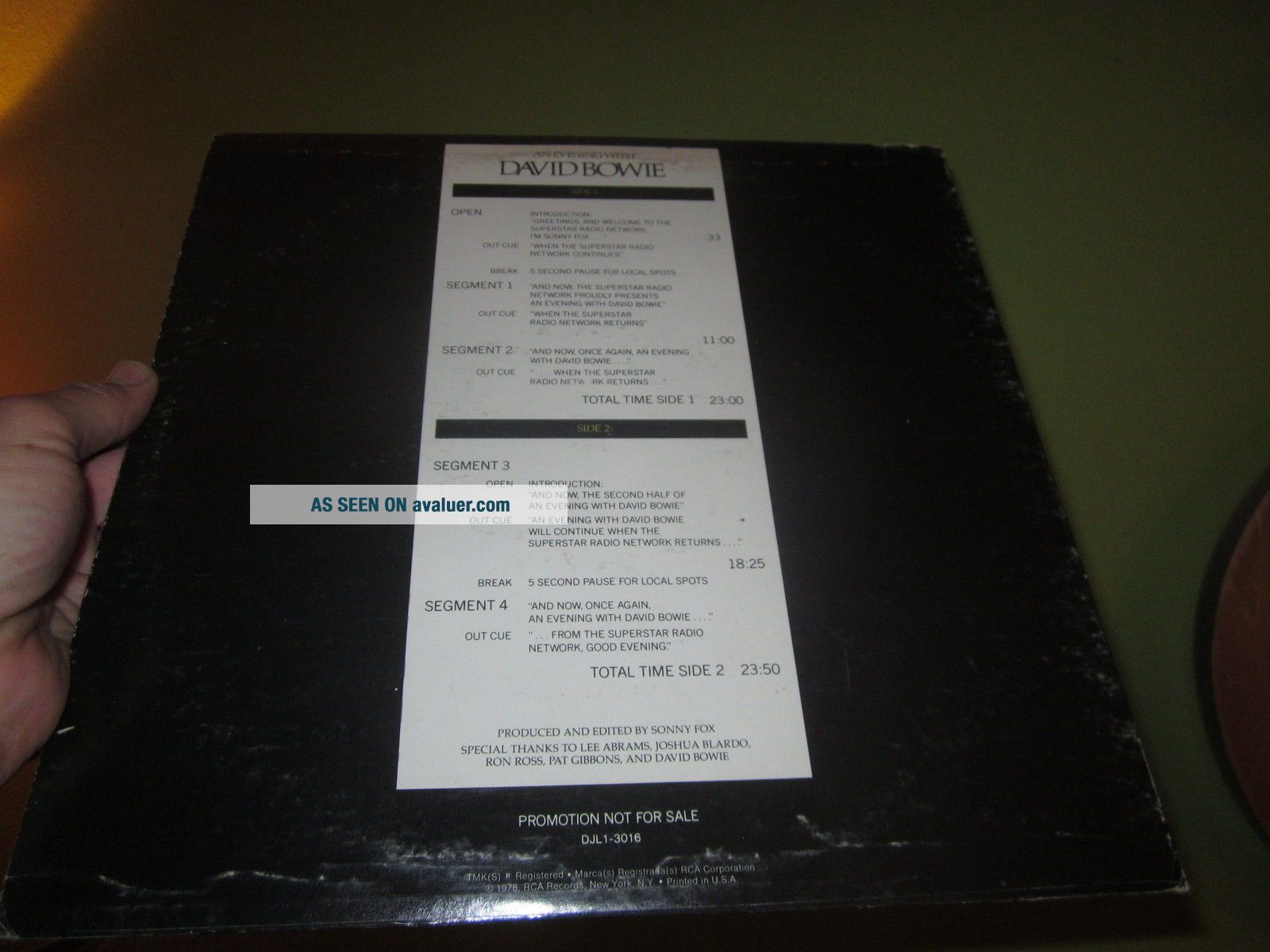 DAVID BOWIE RARE PROMO VINYL LP RECORD DAVID RIP THE THIN WHITE DUKE ...
