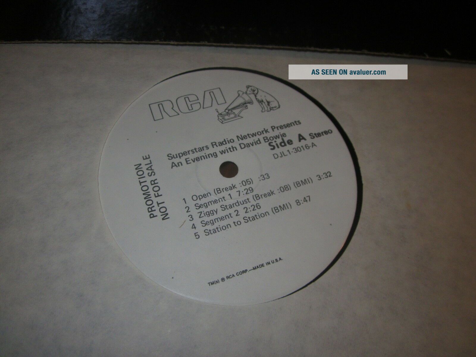 DAVID BOWIE RARE PROMO VINYL LP RECORD DAVID RIP THE THIN WHITE DUKE ...