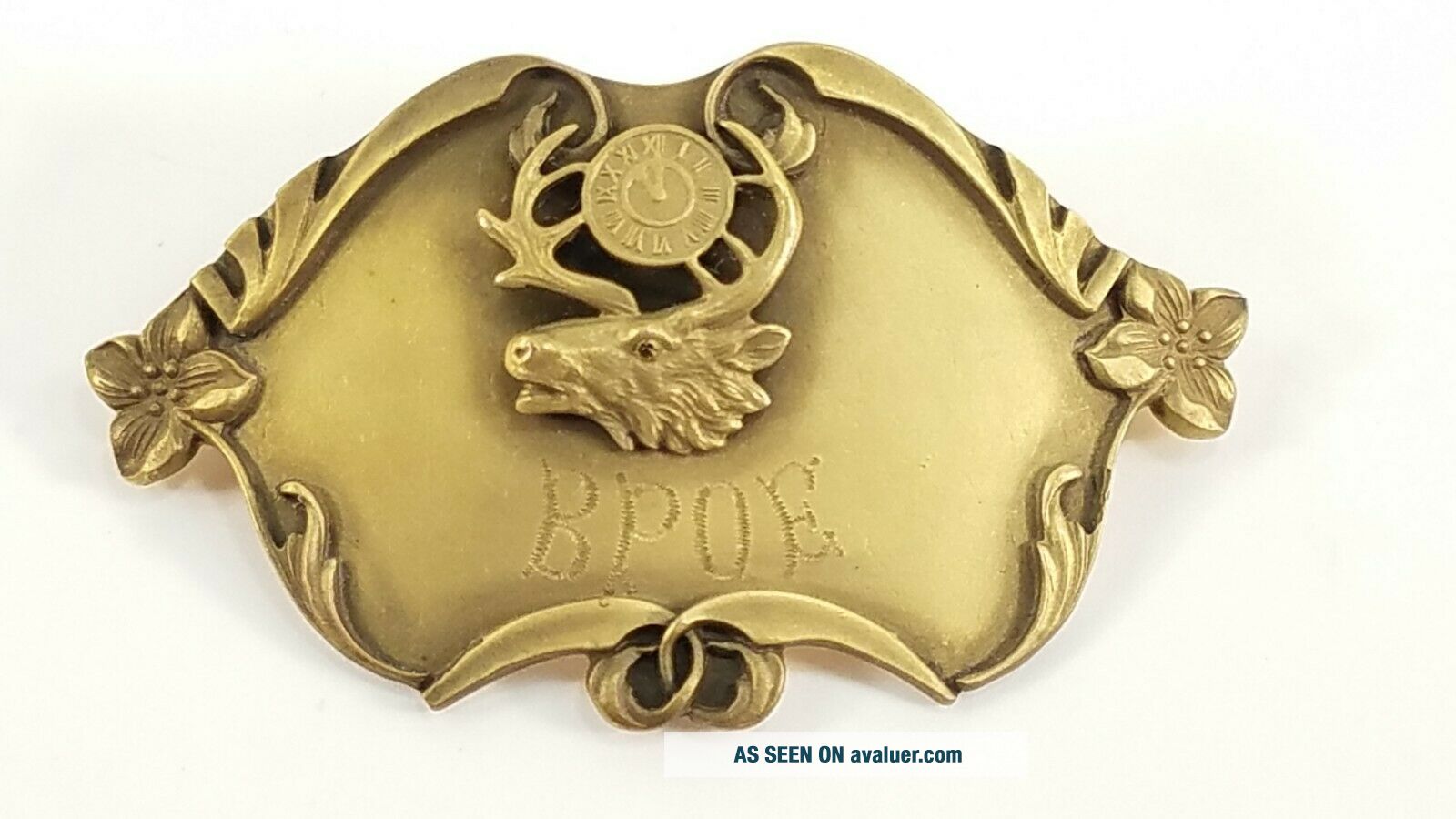 VINTAGE BPOE ELKS BRASS PIN LARGE DETAILED RARE VERY EARLY PIECE SEE ...