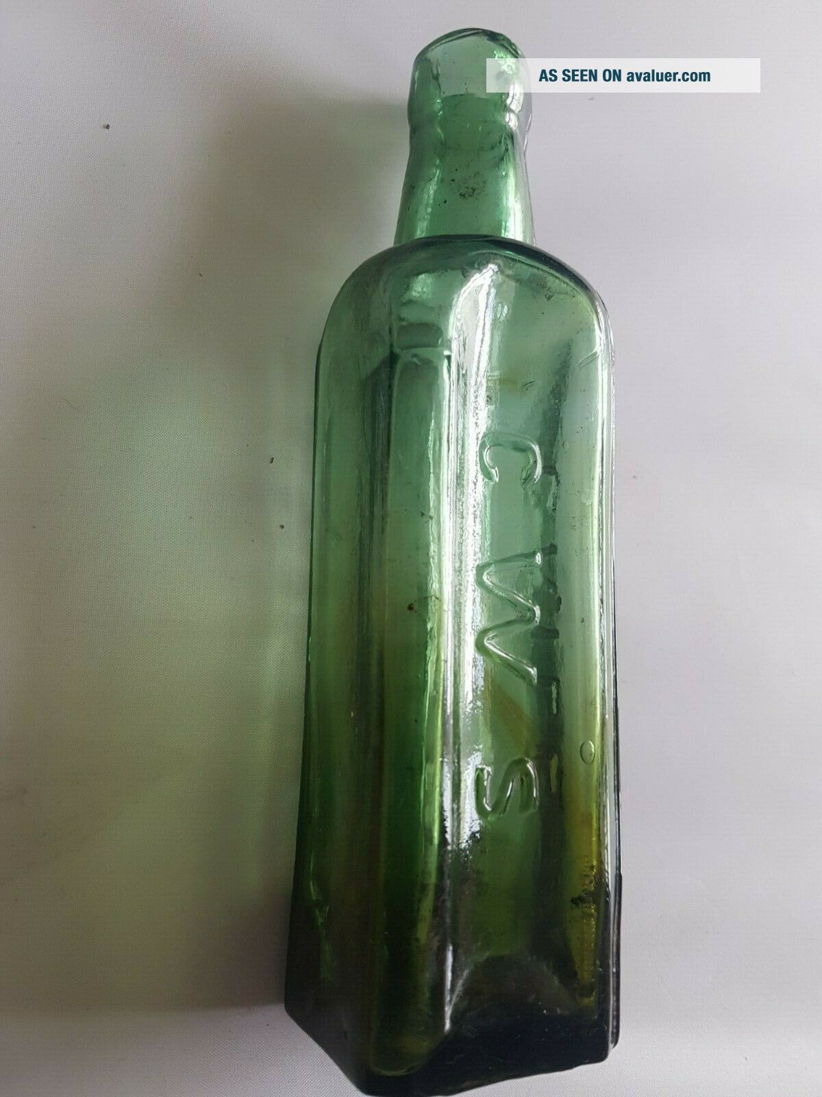 RARE EARLY C. W. S GRILL SAUCE GREEN WITH BROWN SWIRLS {CIVIL WAR ERA ...