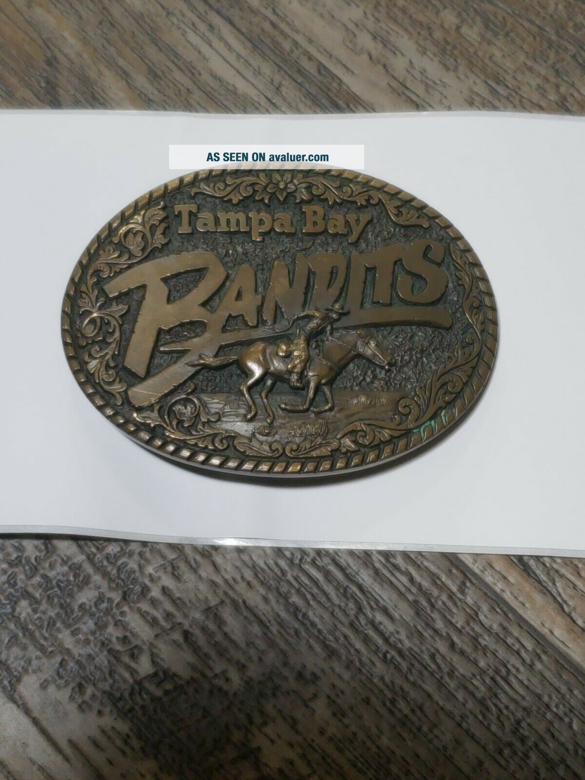 Vintage USFL Tampa Bay Bandits Belt Buckle Team Owners Crew Rare Burt ...