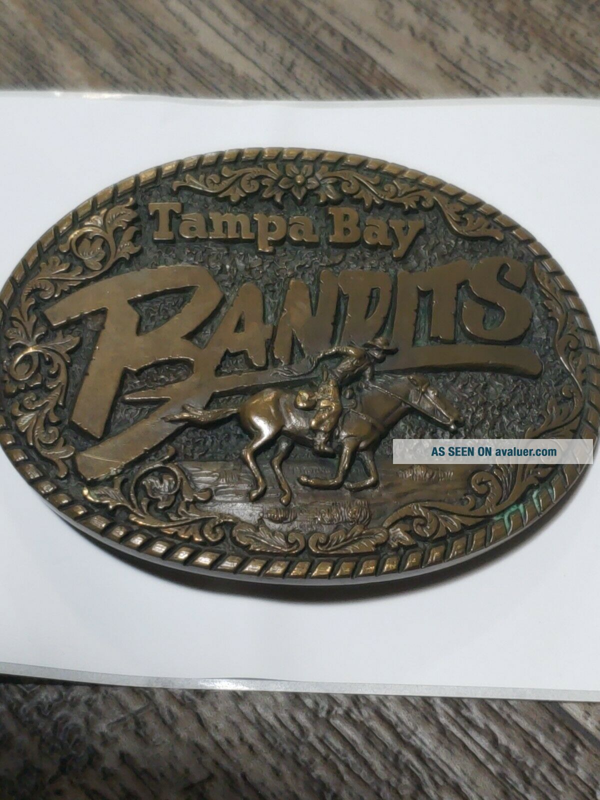 Vintage USFL Tampa Bay Bandits Belt Buckle Team Owners Crew Rare Burt ...