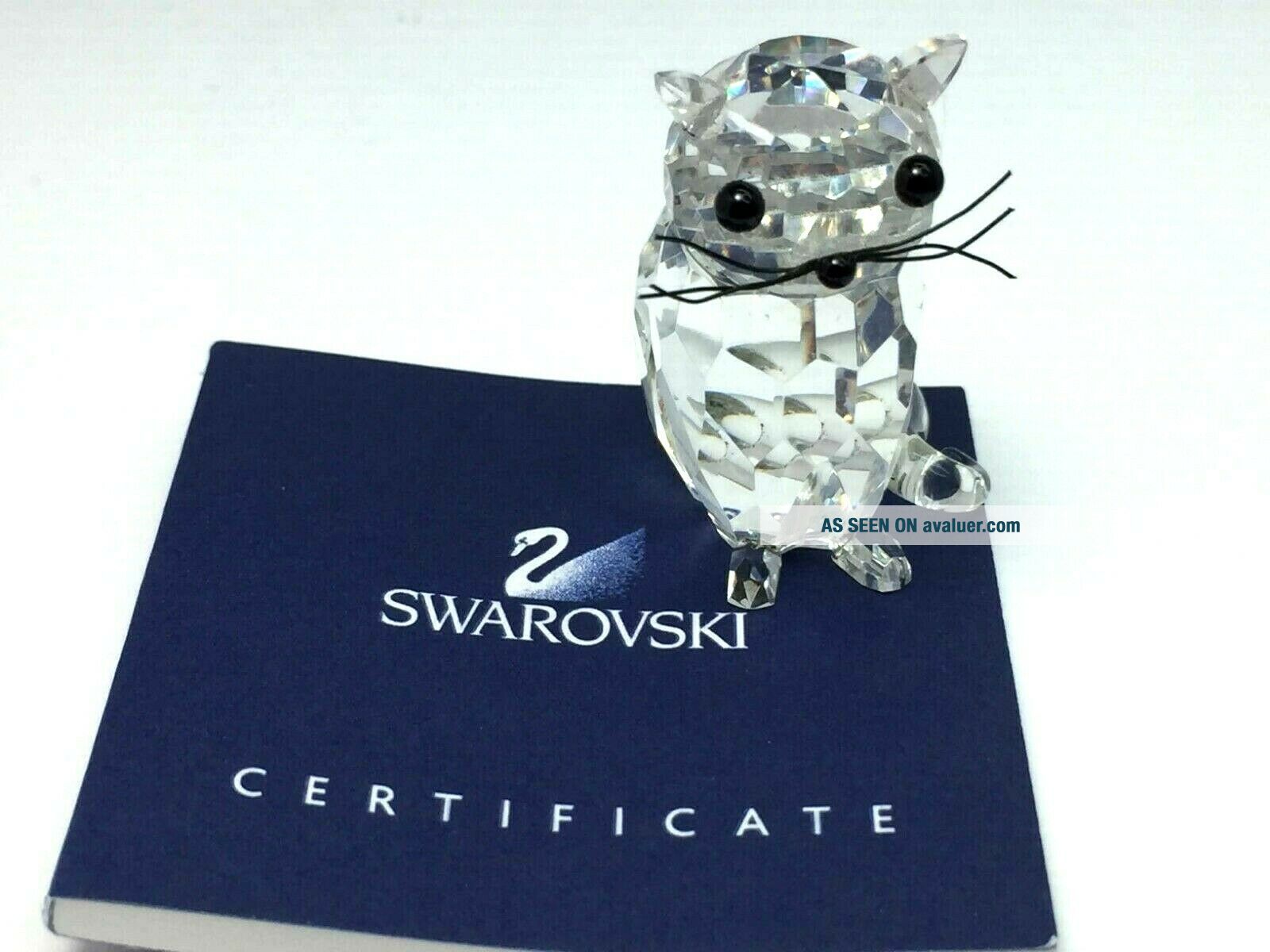 RARE SWAROVSKI CRYSTAL CAT FIGURINE 15 " With Certificate | #8257709