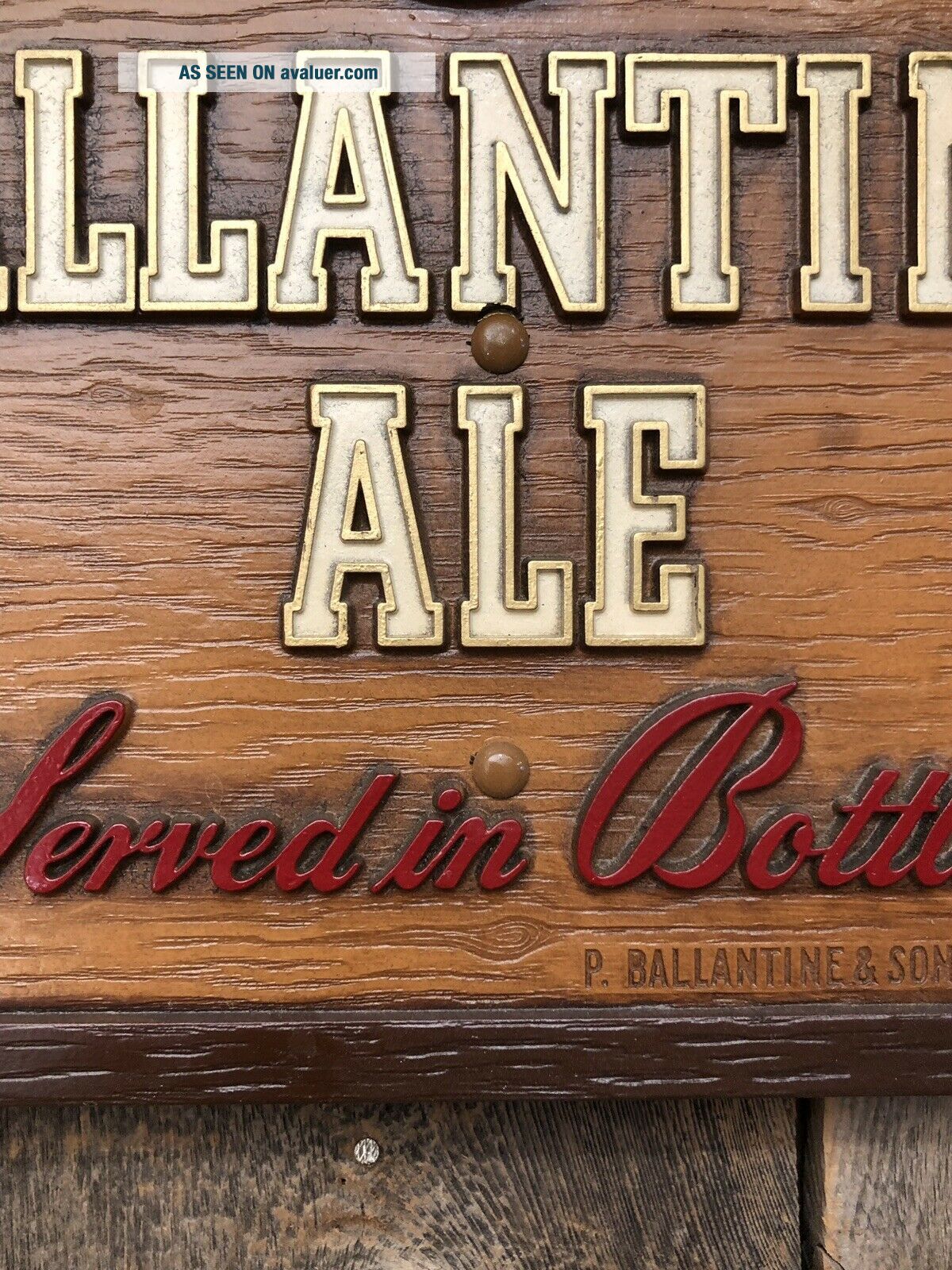 RARE Vintage BALLANTINE Ale Beer Bar Pub Sign Counter Easel Display ...