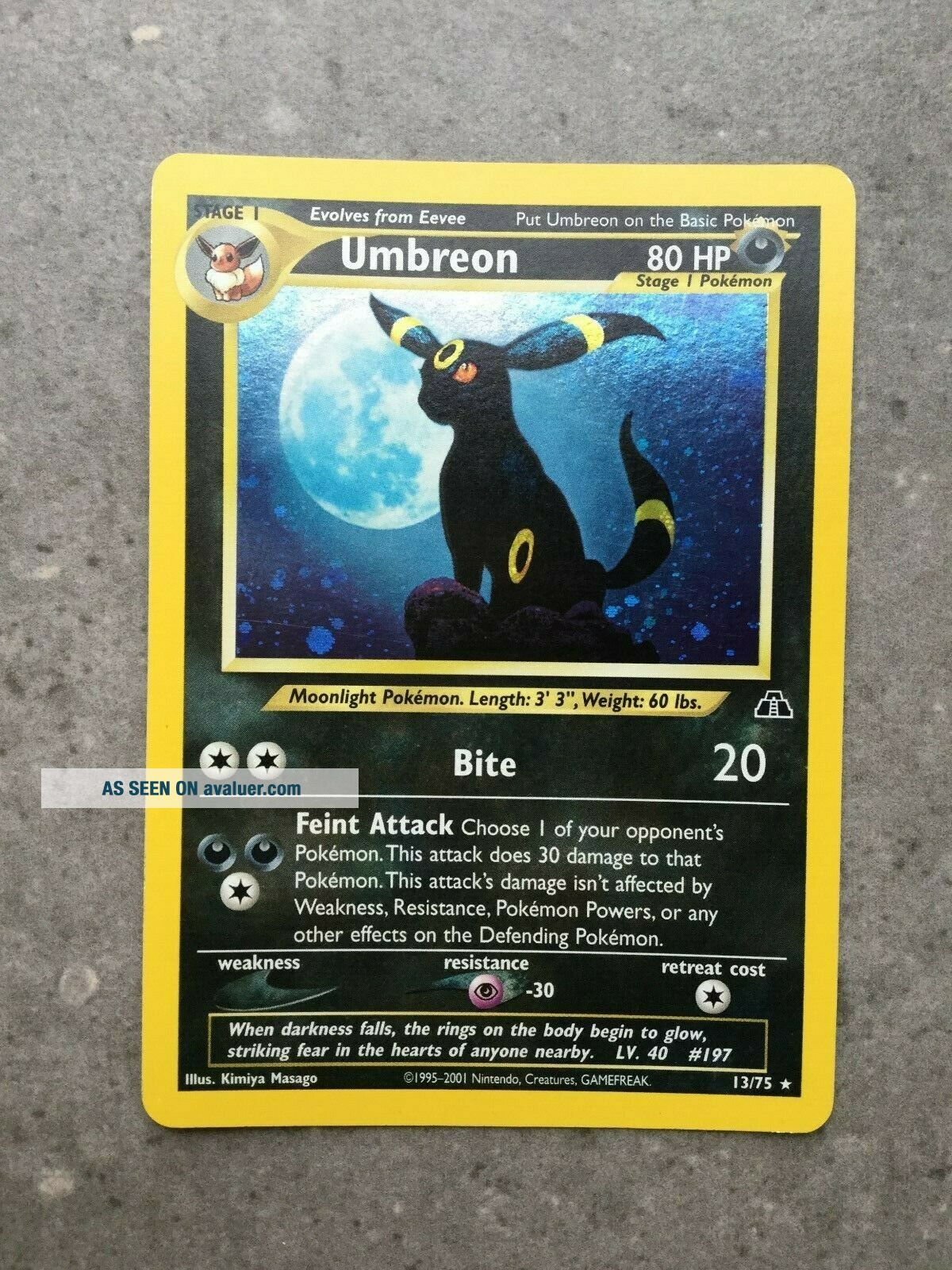 Pokemon TCG Cards Umbreon 13/75 Neo Discovery Holo Rare NM | #8281069