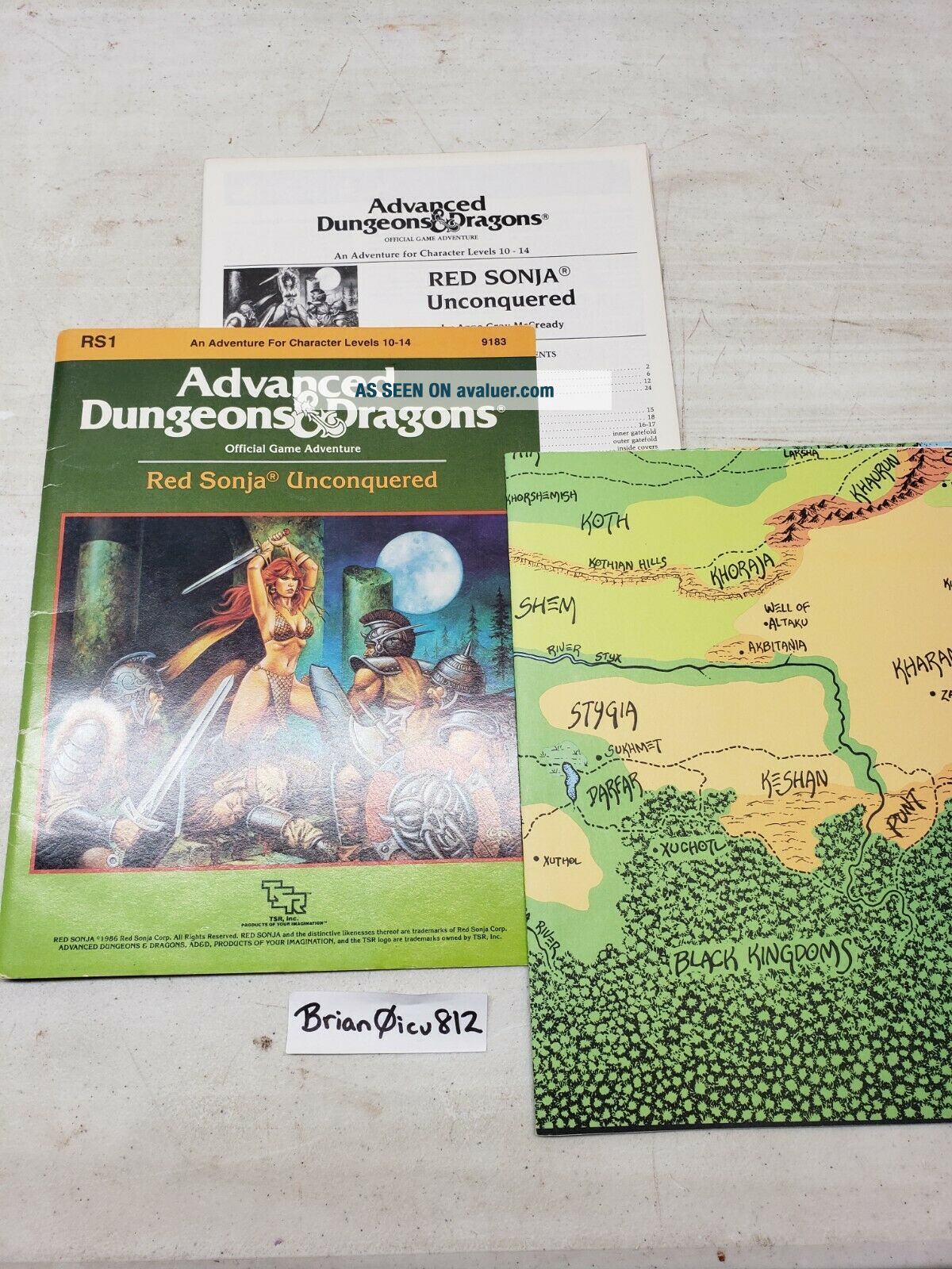 Very Good, Red Sonja Unconquered Dungeons & Dragons Module RS1 W/ Map ...