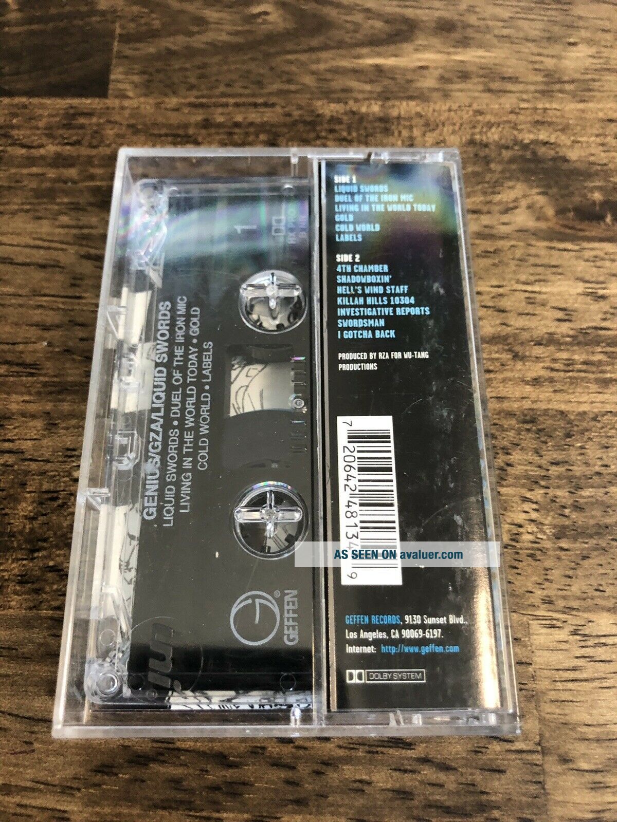 Gza Genius Liquid Swords OG Cassette Tape RARE Wu Tang Rza Ghostface ...