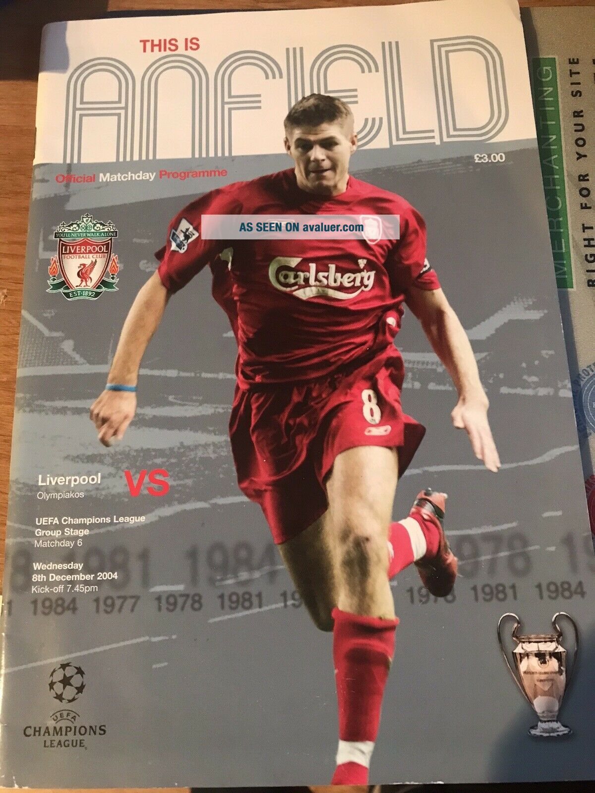 RARE LIVERPOOL V OLYMPIAKOS 08. 12. 04 | #8288168