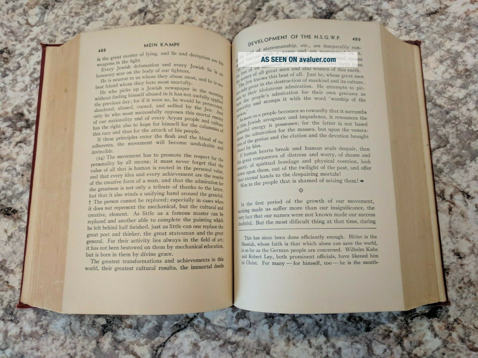 RARE FIRST EDITION MEIN KAMPF Unabridged Annotated 1939 HITLER WW2 ...