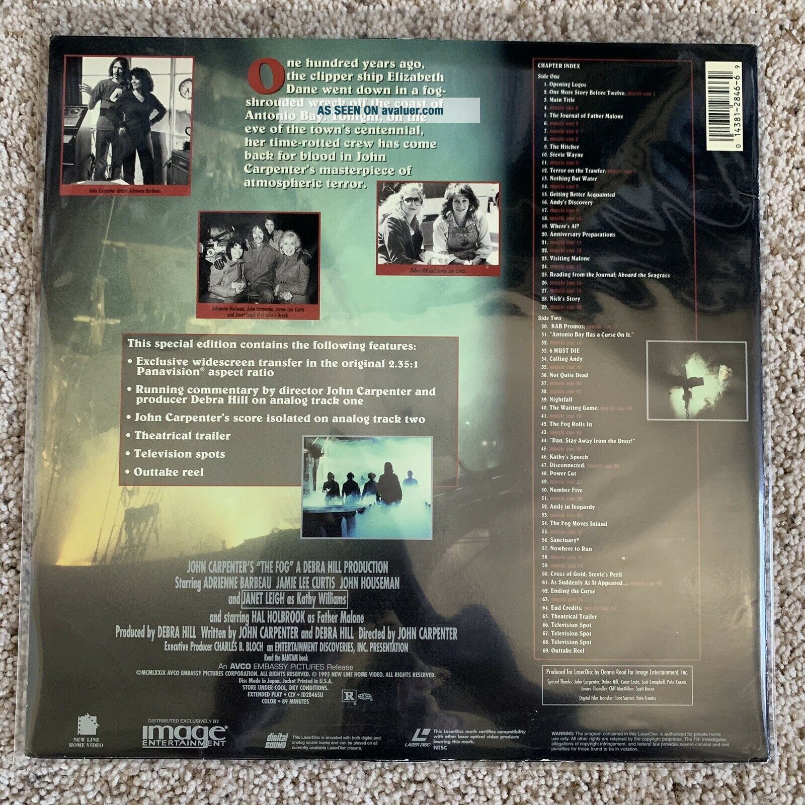 THE FOG WIDESCREEN Laserdisc - Jamie Lee Curtis - VERY RARE HORROR ...