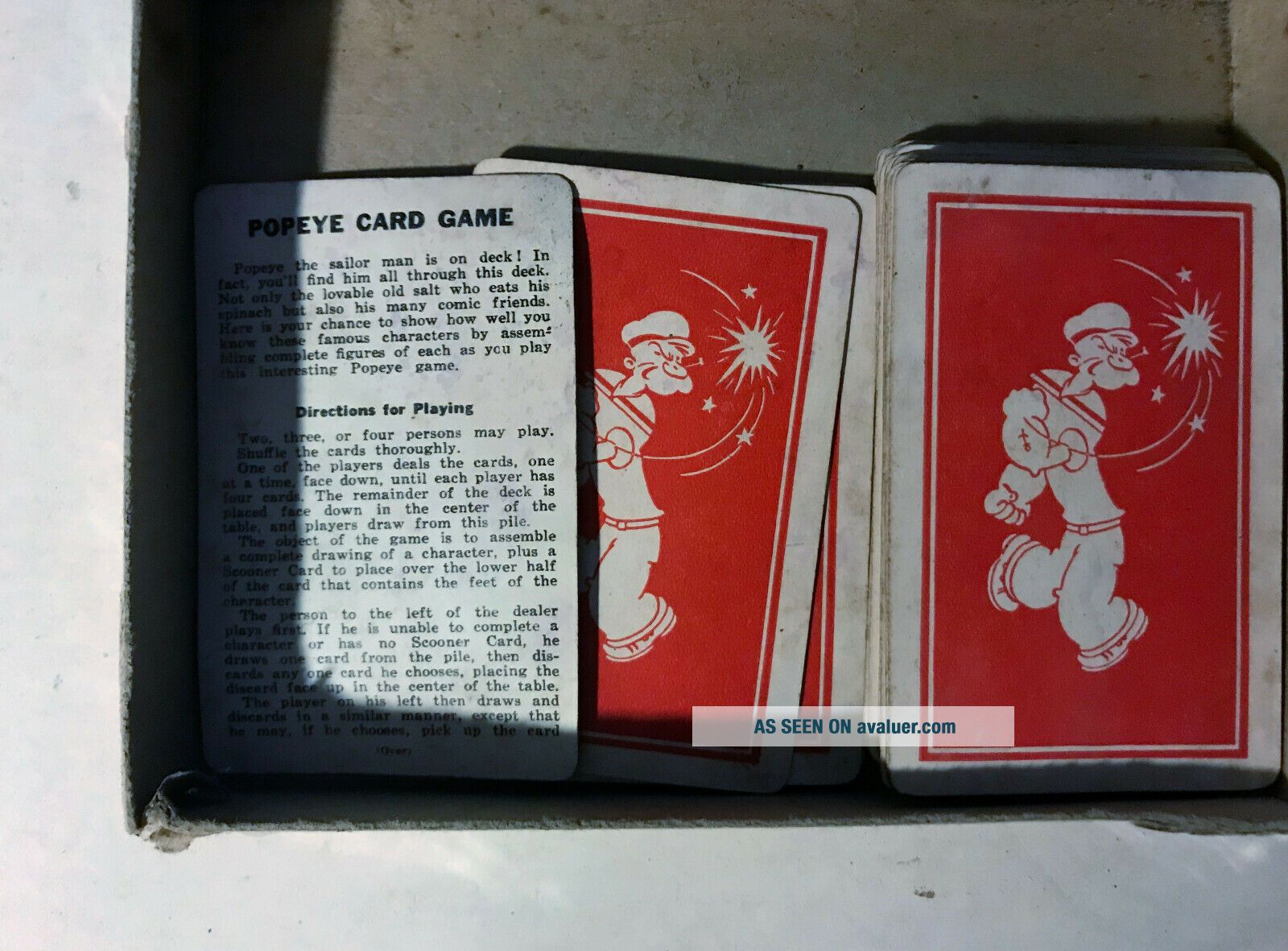 Rare Vintage 1939 Popeye The Sailor Man Playing Card Game W/ Box | #8327920