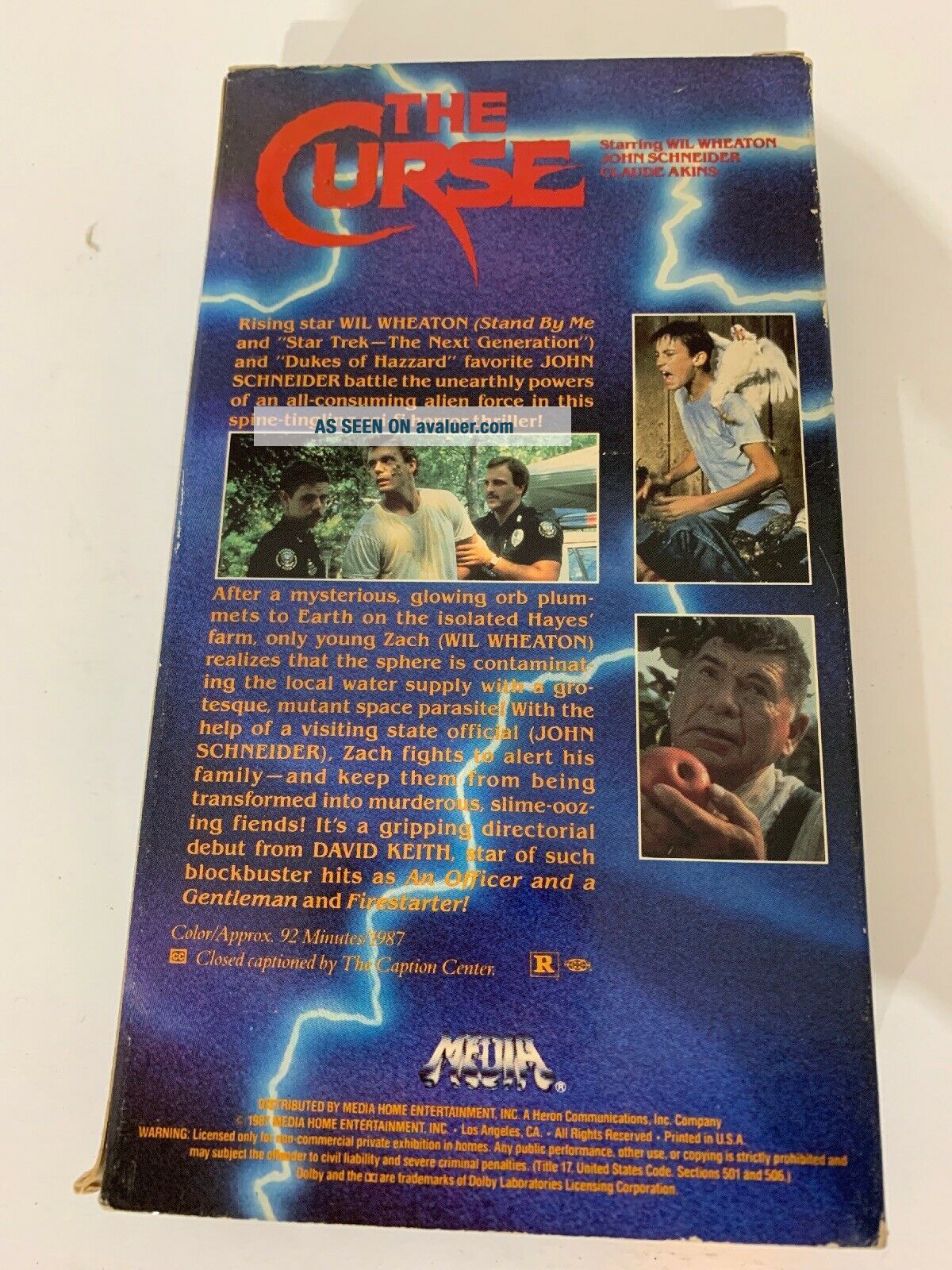 THE CURSE RARE OOP 1ST MEDIA VHS 1987 WIL WHEATON HORROR ALIEN ...