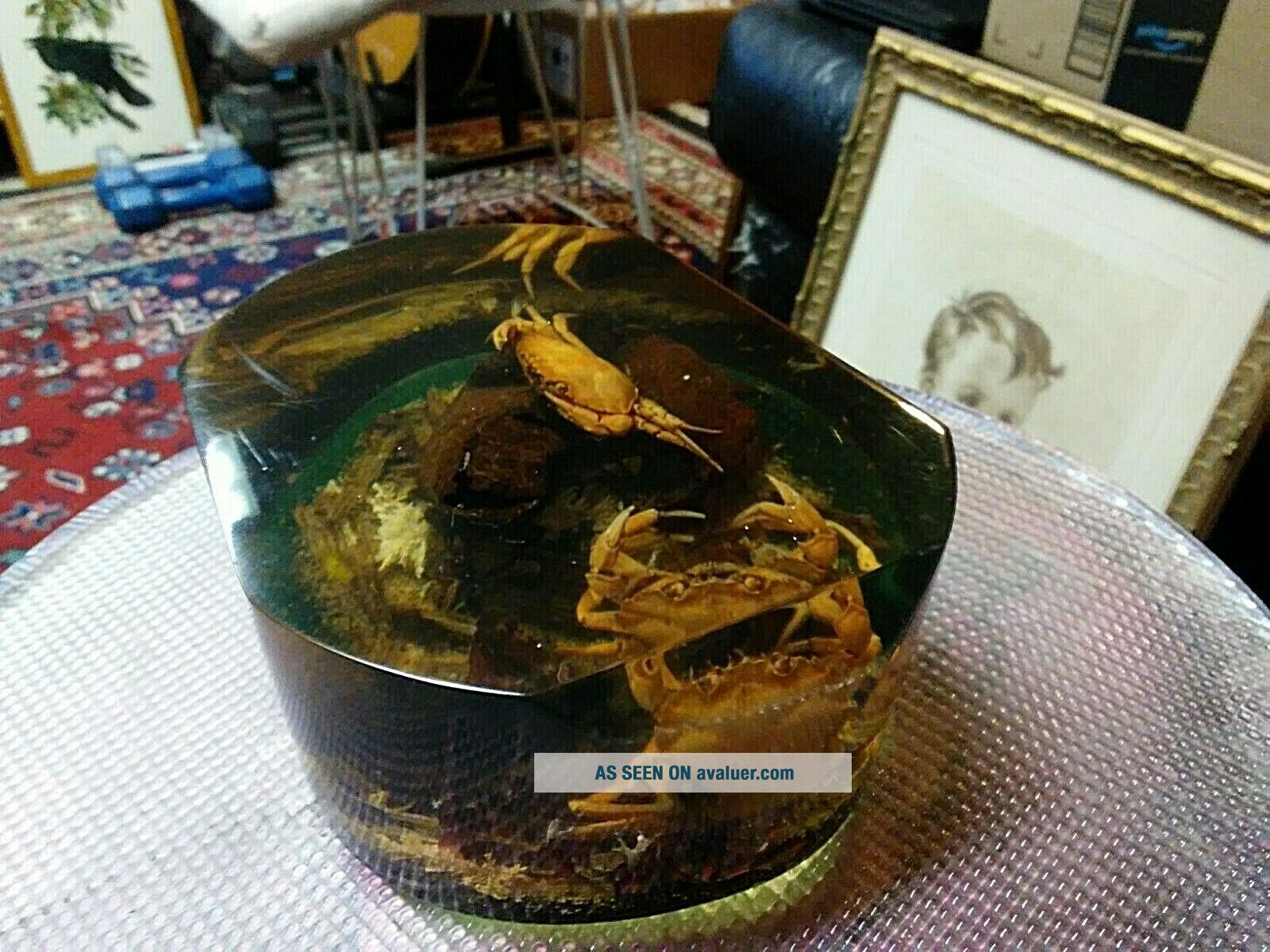 Vintage Lucite Sea Life CRABS Desktop Paperweight RARE | #8378737