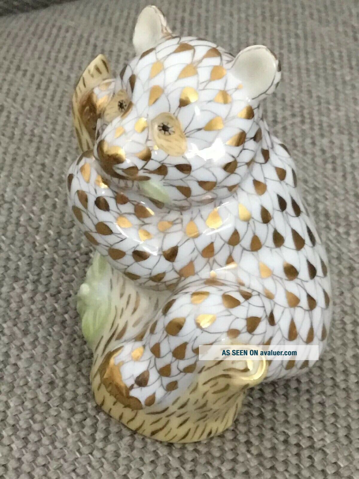 HEREND GUILD 2002 Members Only RARE 24k GOLD FISHNET 15672 PANDA BEAR ...