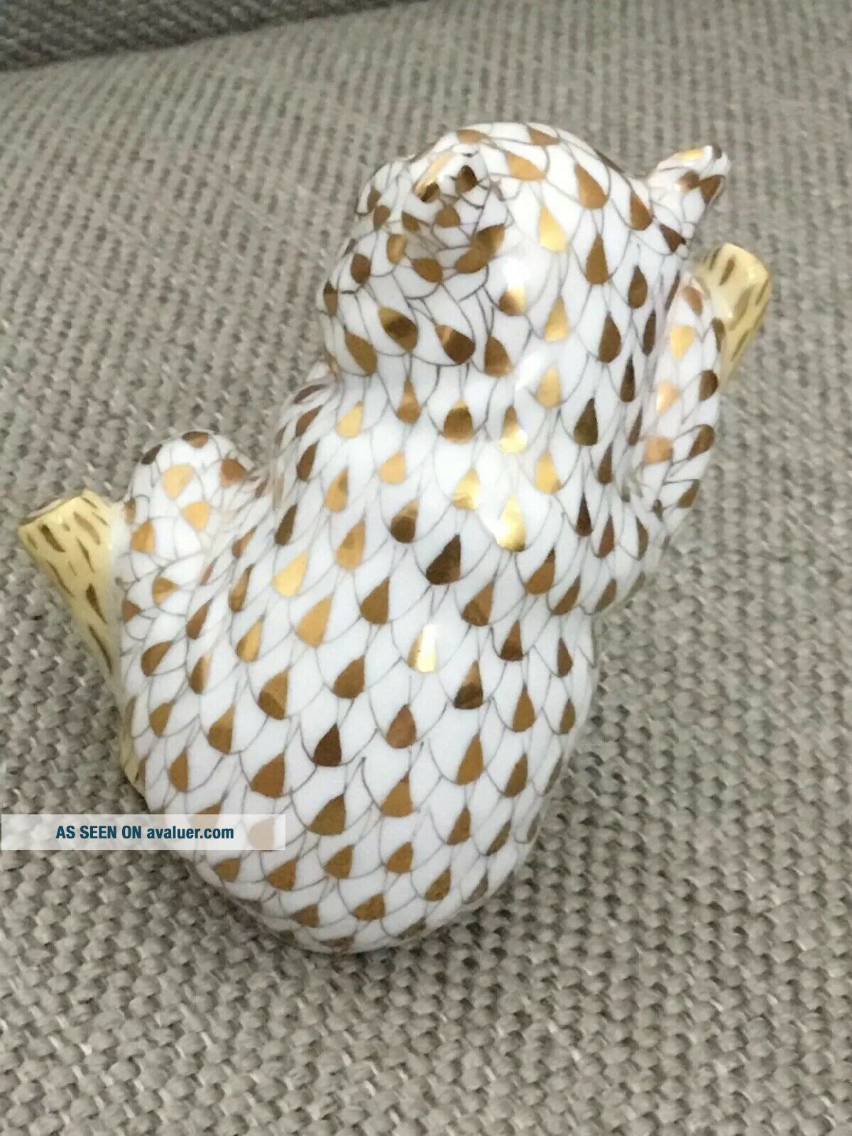 HEREND GUILD 2002 Members Only RARE 24k GOLD FISHNET 15672 PANDA BEAR ...