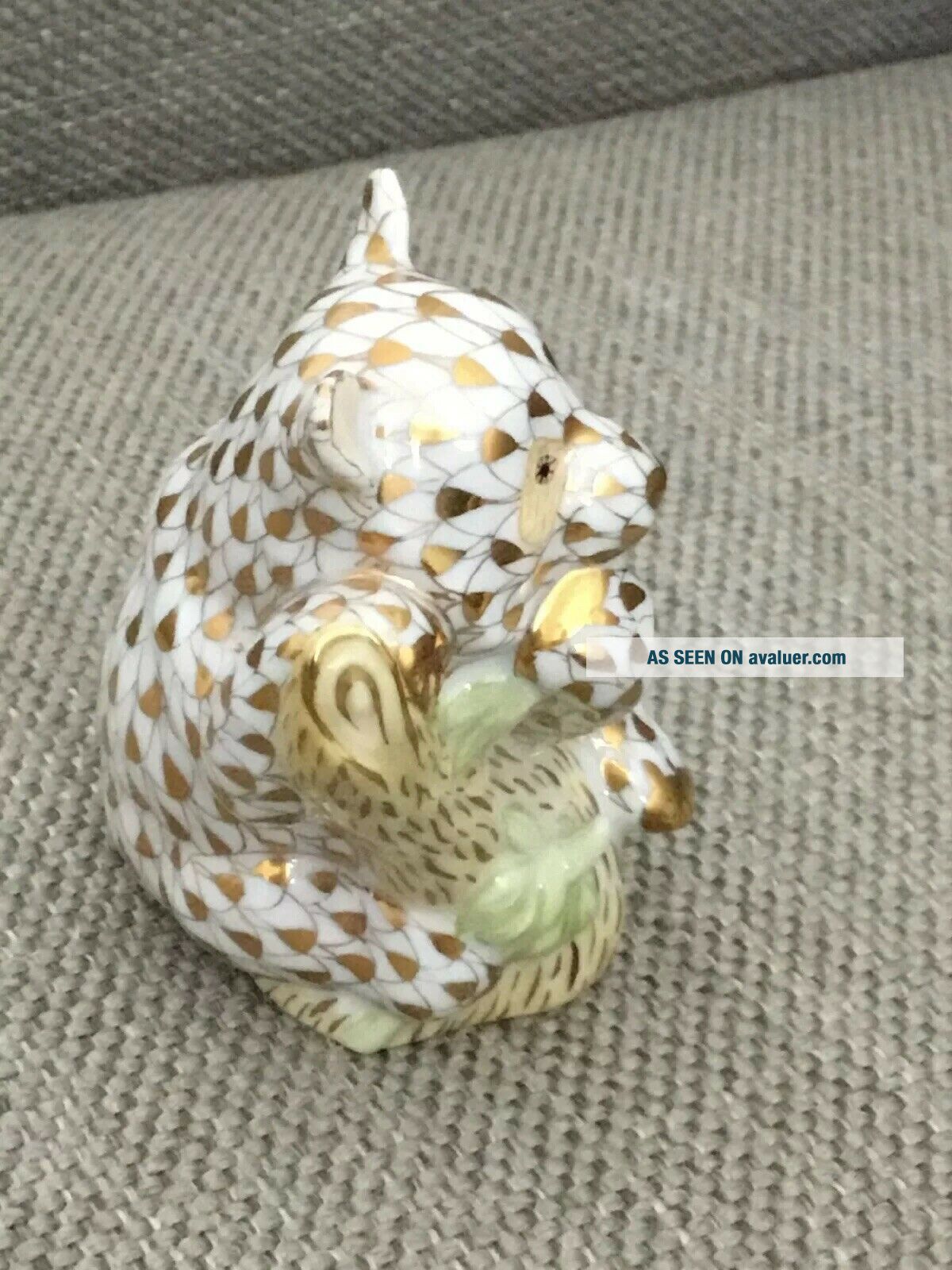 HEREND GUILD 2002 Members Only RARE 24k GOLD FISHNET 15672 PANDA BEAR ...