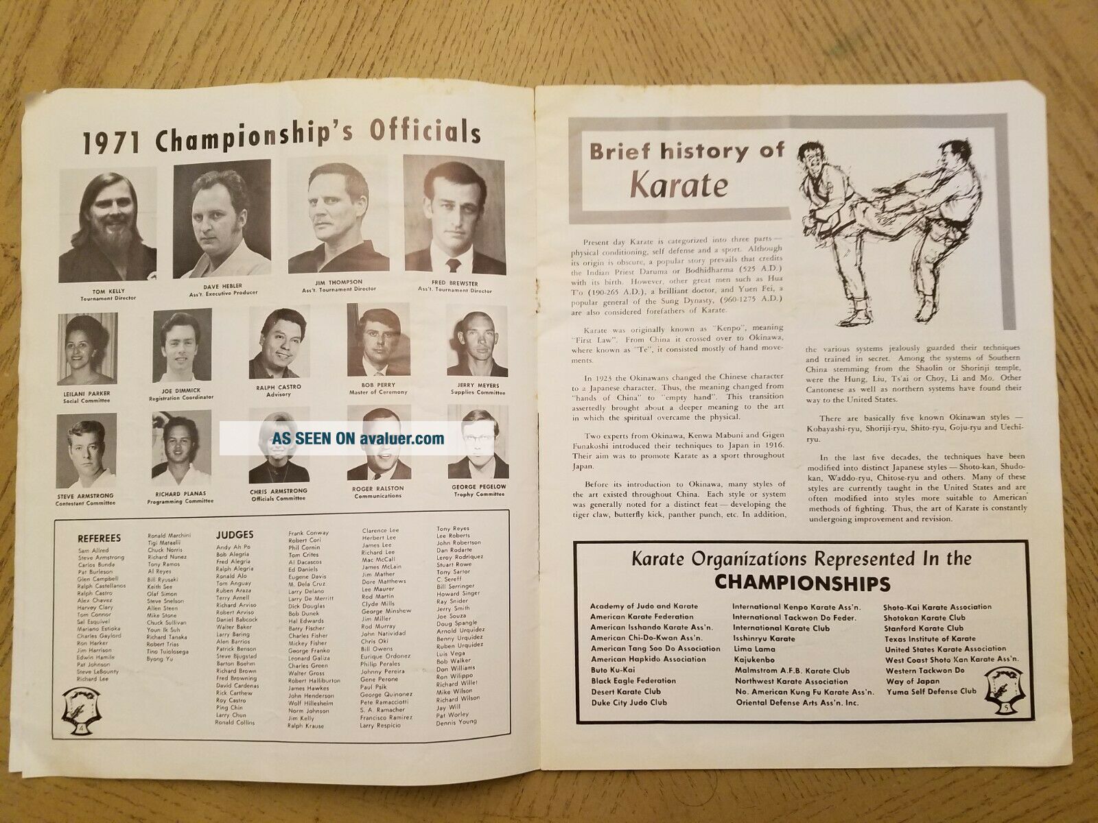 RARE 1971 8th International Karate Championships OFFICIAL Program Long ...