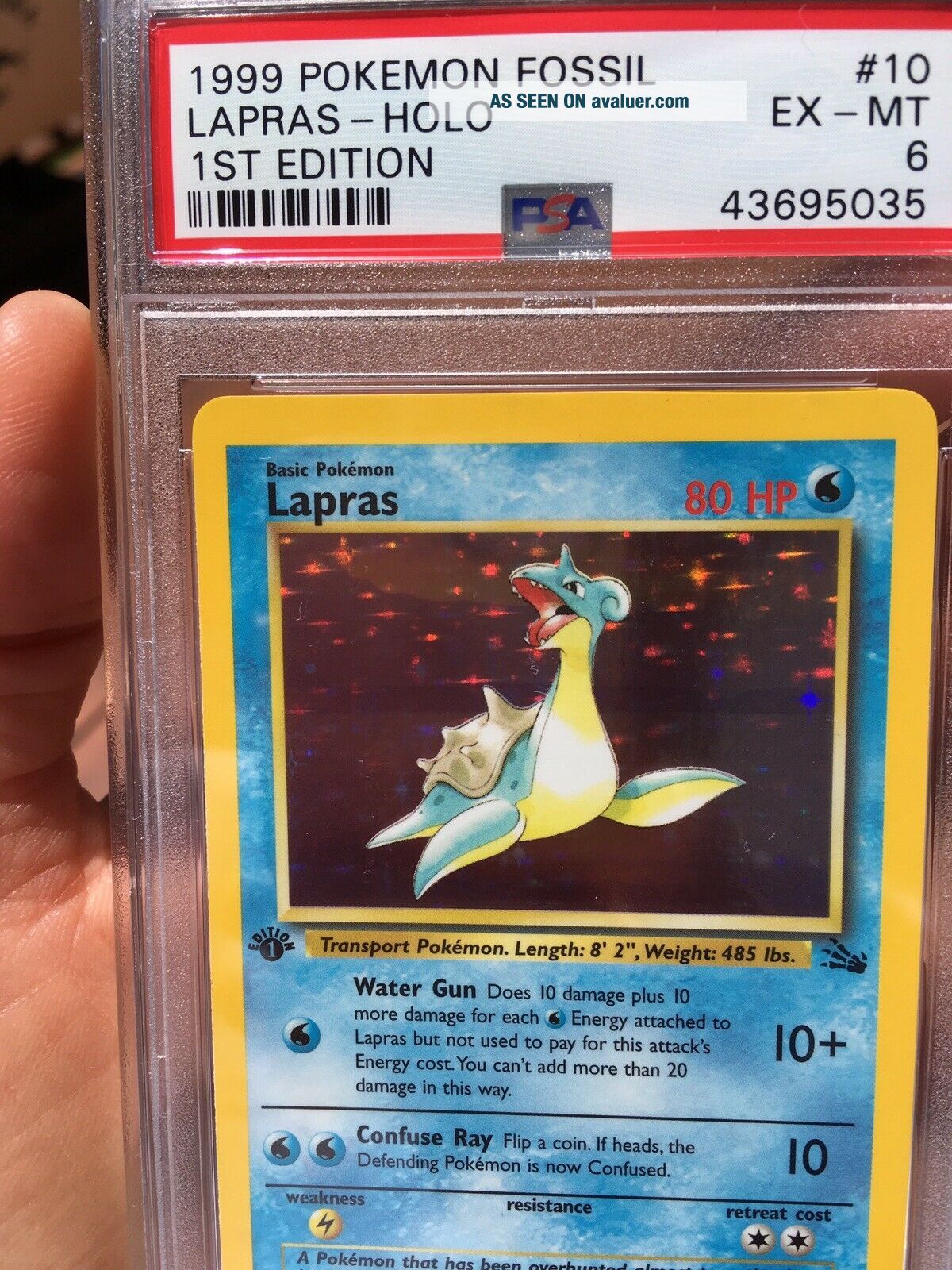 1st Edition Lapras Holo Rare 1999 WOTC Pokemon 10/62 Fossil Set PSA 6 ...