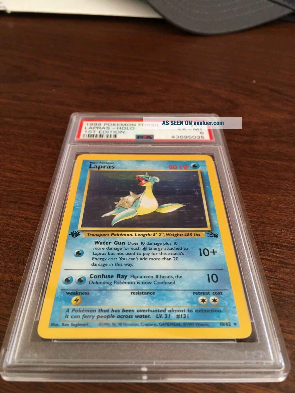 1st Edition Lapras Holo Rare 1999 WOTC Pokemon 10/62 Fossil Set PSA 6 ...