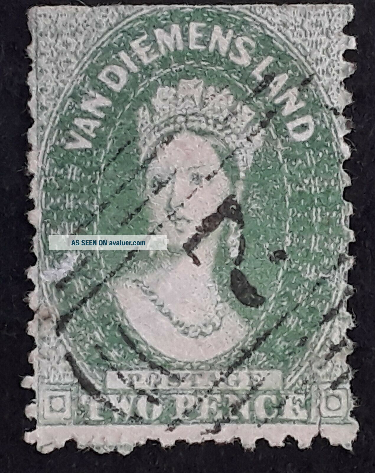 Rare Undated Tasmania Australia 2d Green Chalon Head Stamp No. Cd 2 ...