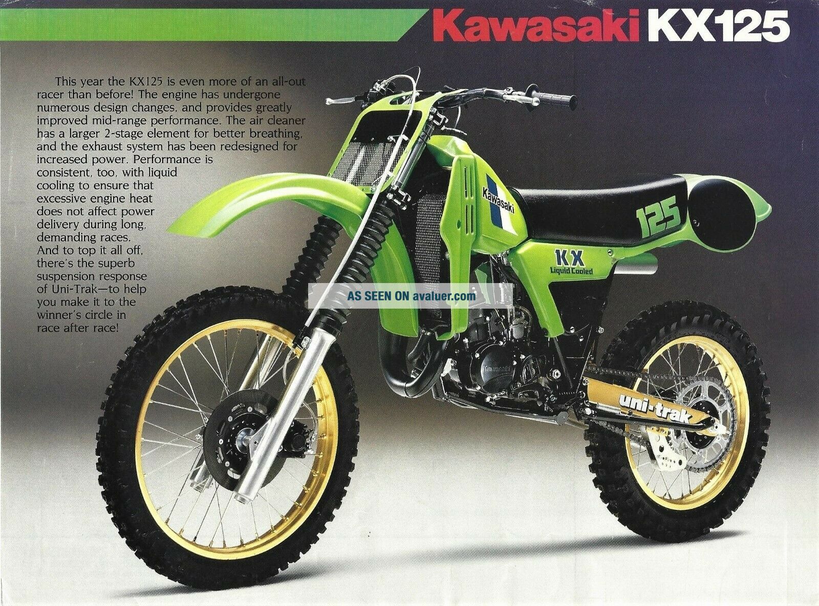 RARE VINTAGE 1983 KAWASAKI KX 125 B2 MOTOCROSS BROCHURE / LITERATURE ...