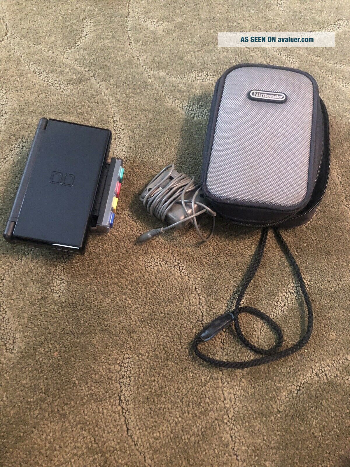 Nintendo DS Lite With Rare Guitar Hero Attachment And Case | #8386039