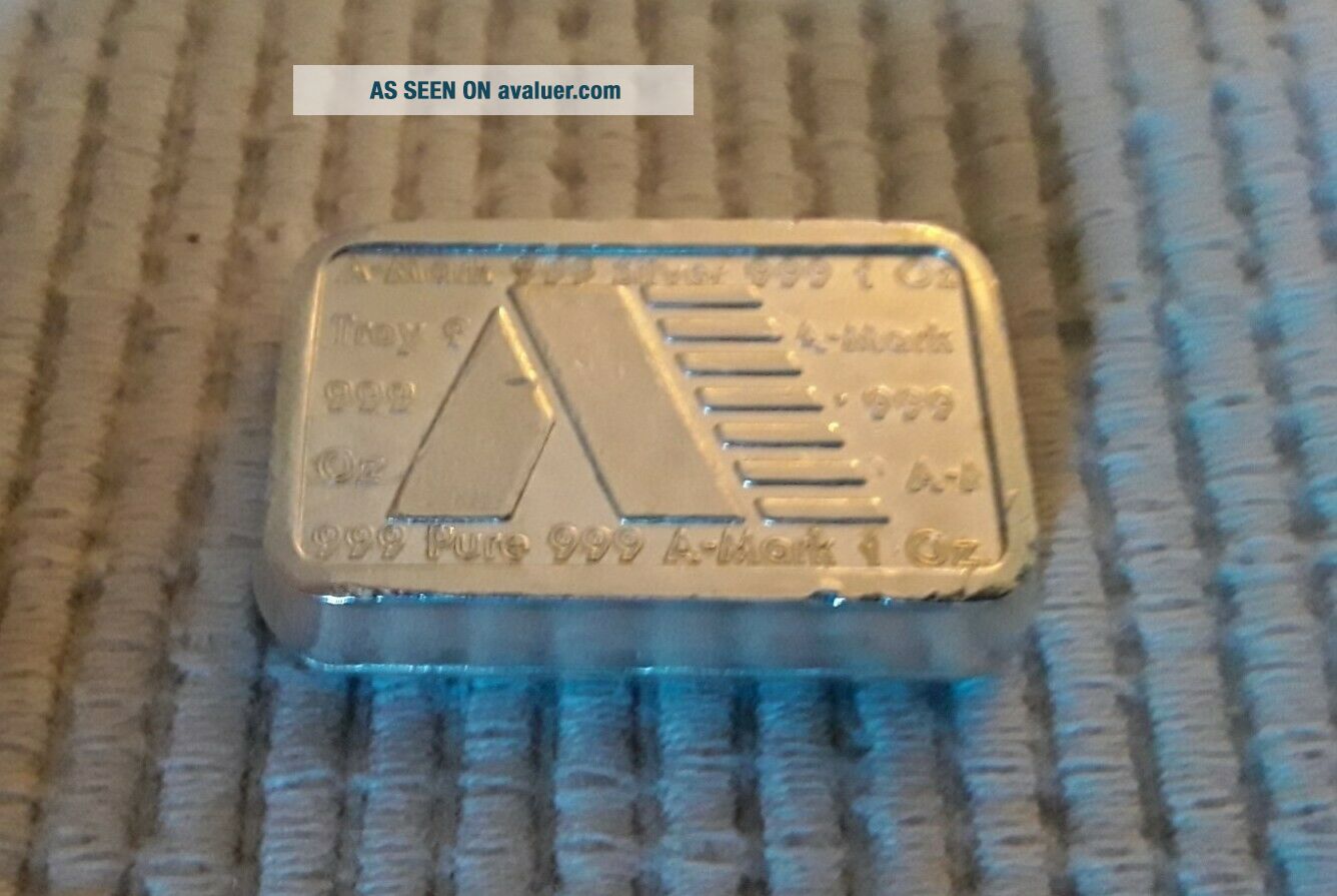 Rare, Old 1981 A - Mark USVI Stackable 1 Oz. 999 Pure Silver Chunky Bar ...