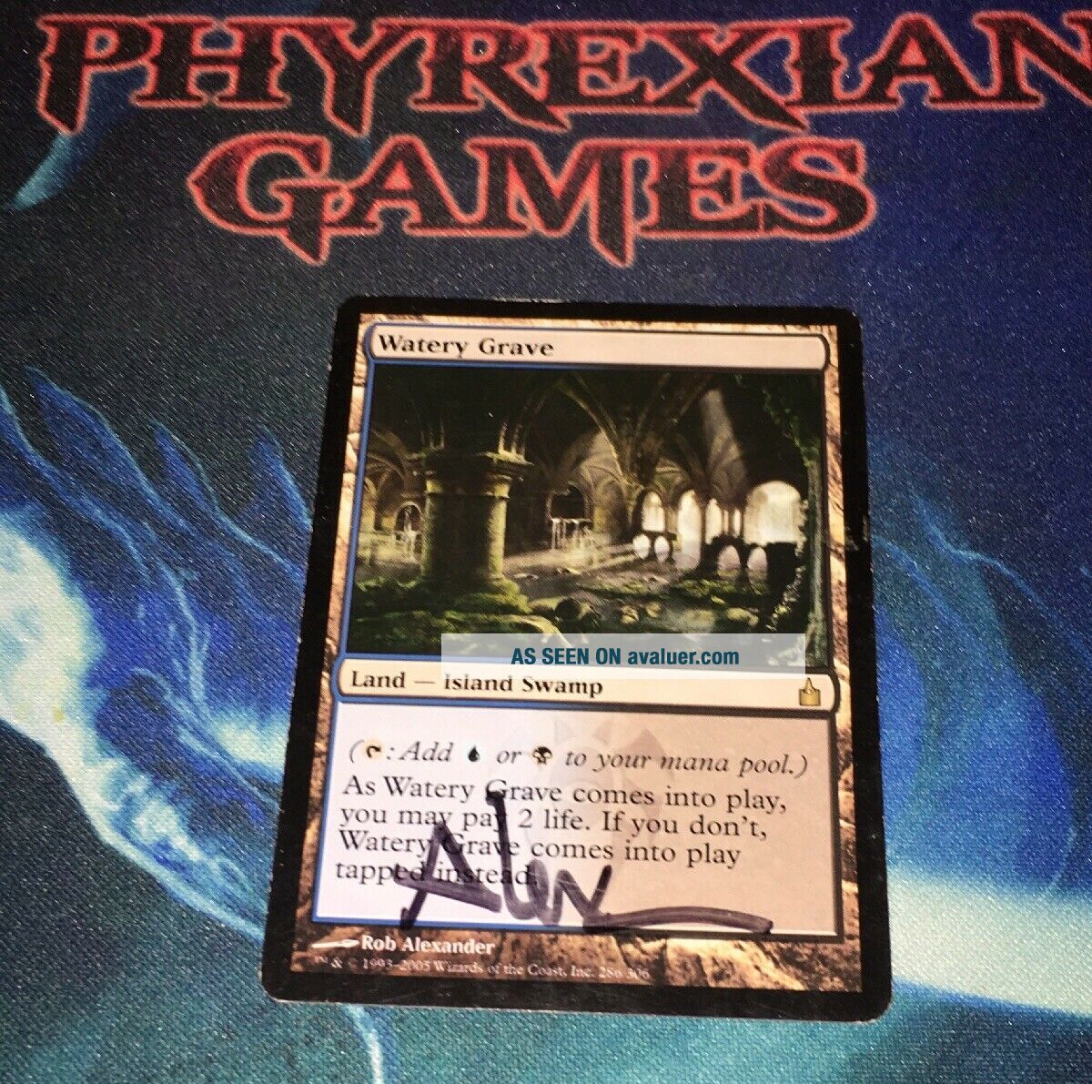 MTG 1x ARTIST SIGNED WATERY GRAVE Mp Ravnica Magic The Gathering (Rob ...