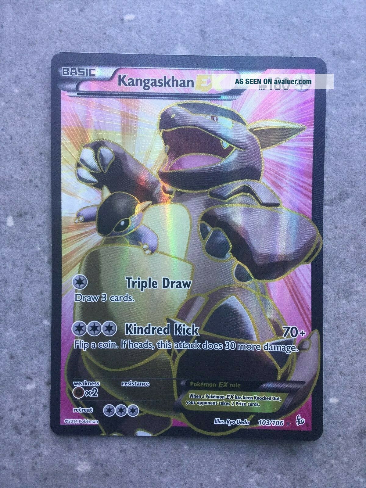 Pokemon TCG Cards Kangaskhan EX 103/106 Flashfire Full Art Ultra Rare ...