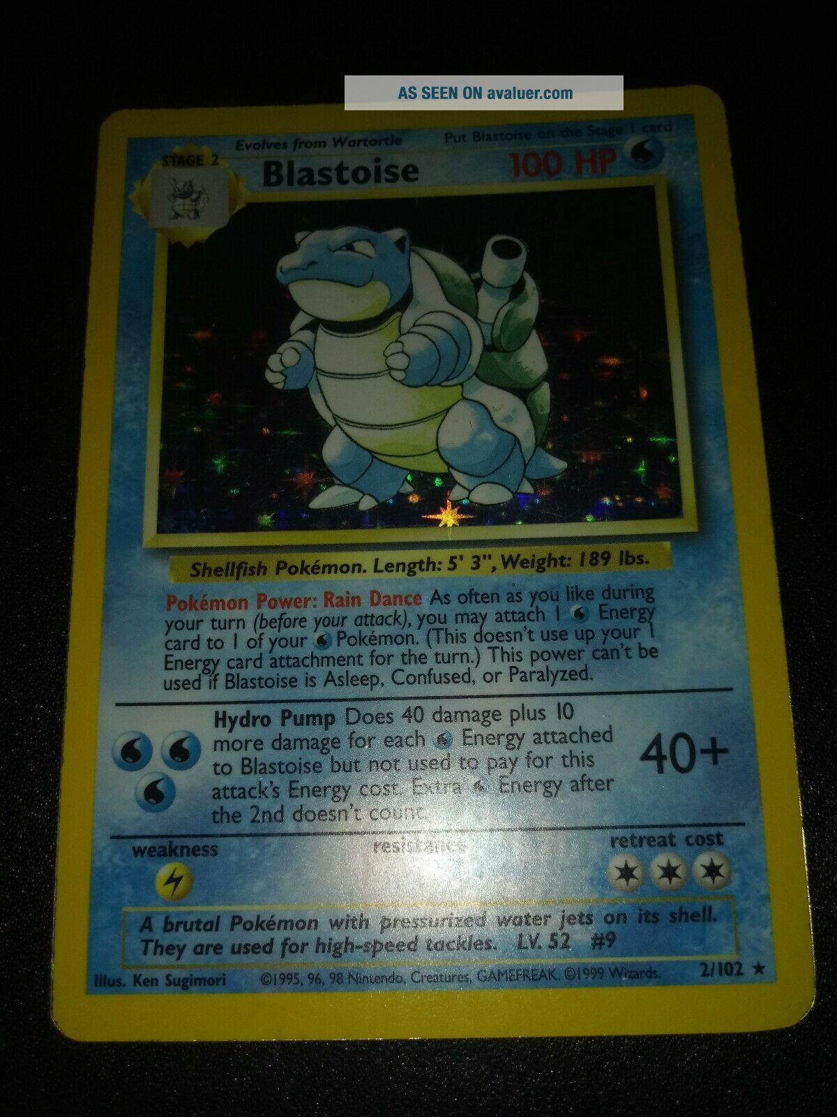Blastoise Rare Holo Pokemon Card 2/102 Base Set Holofoil | #8428740
