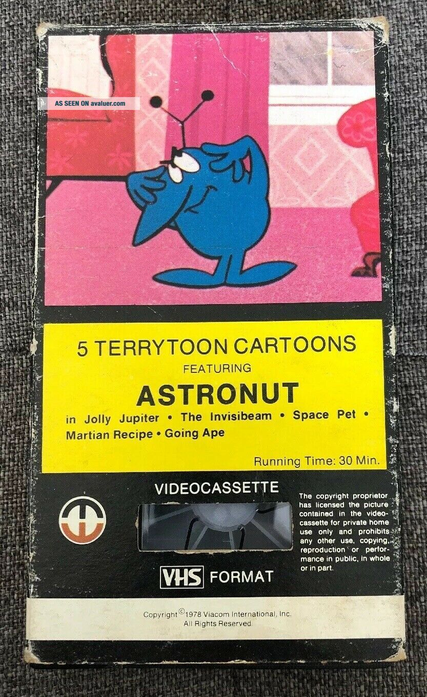 5 Terrytoons Cartoons Featuring Astronut RARE VHS 1979 HTF Space Alien ...
