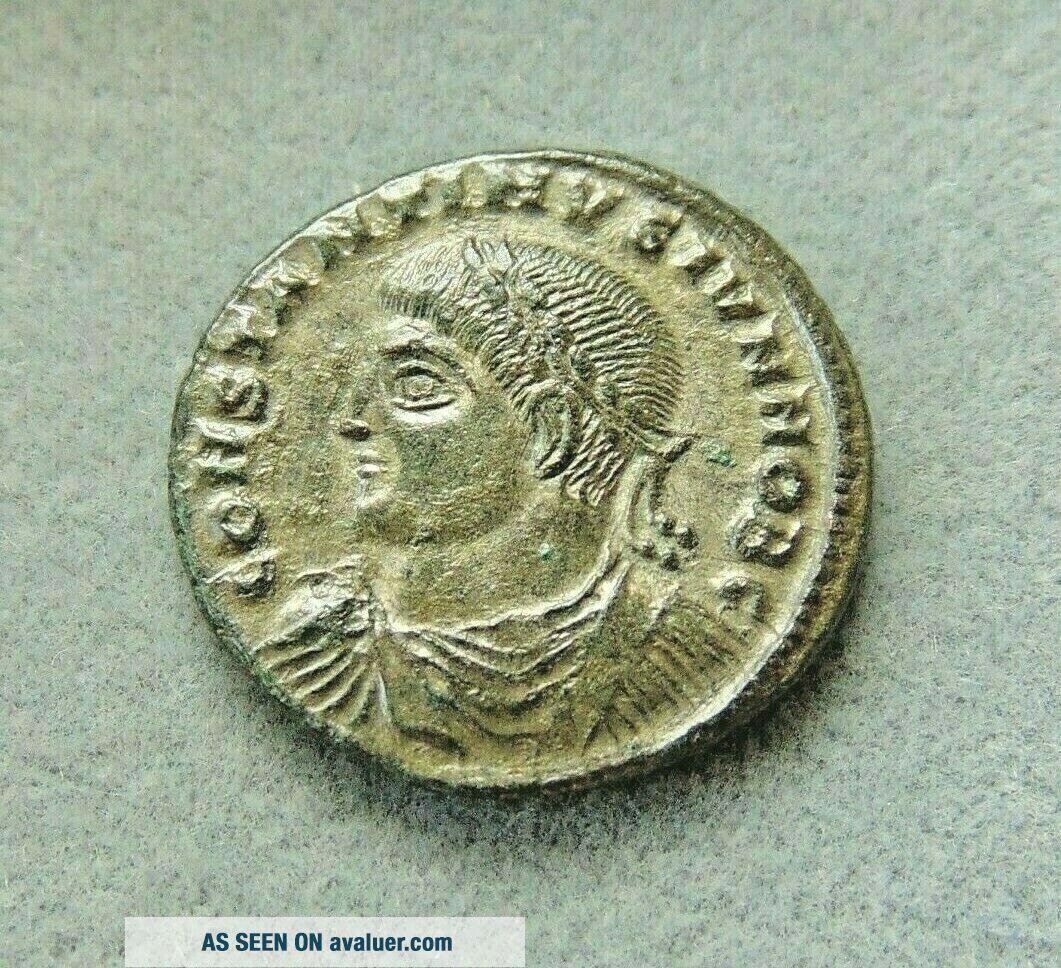 Rare Extremely Fine CONSTANTINE II Silvered Follis Thessalonica 19mm/3 ...