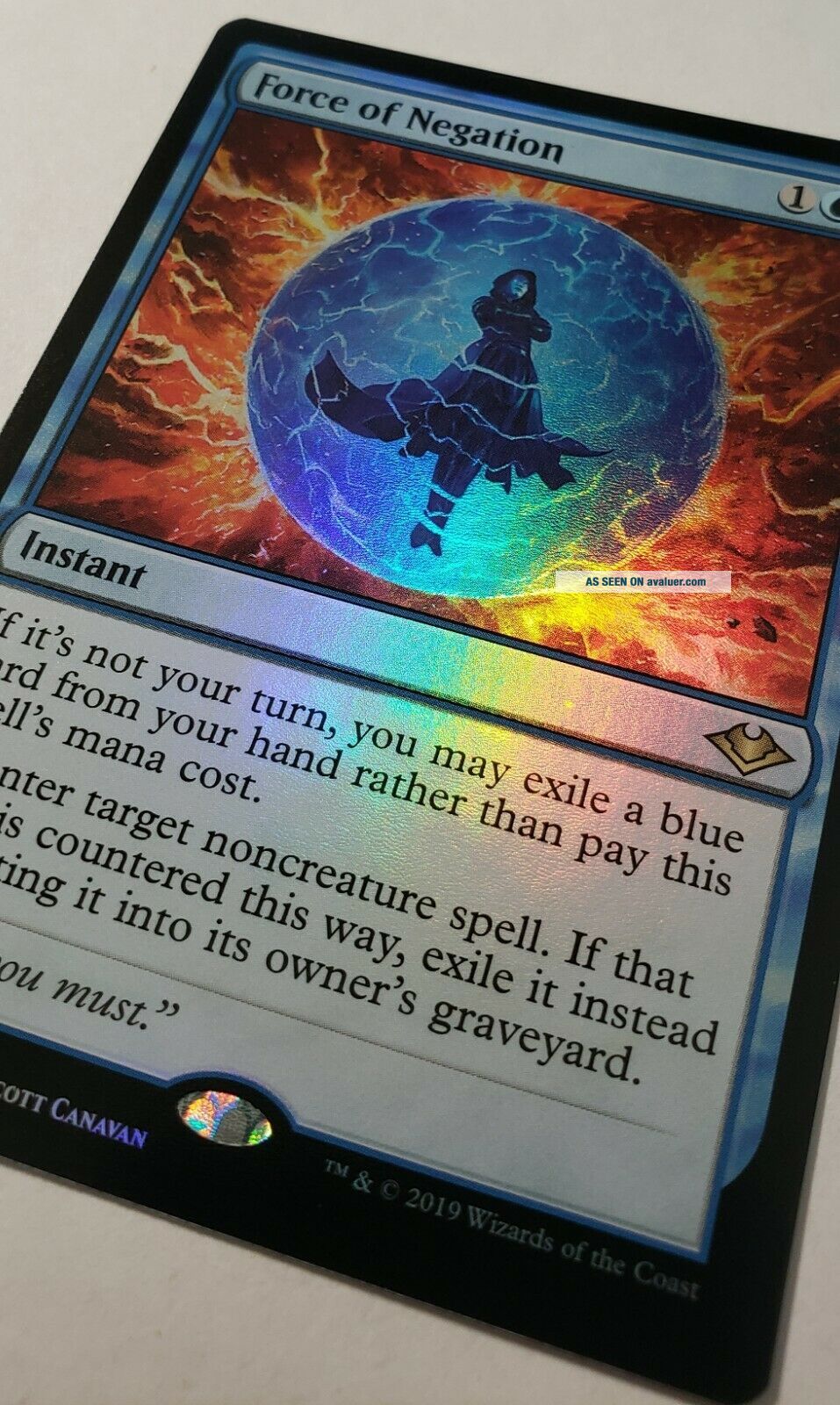 1x FOIL Force Of Negation MtG Modern Horizons MH1 NM, Eng, Magic The ...