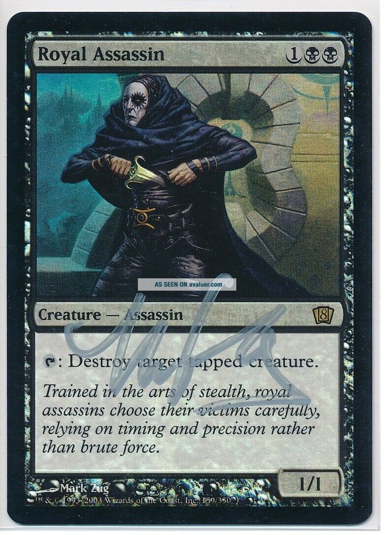MTG Magic Royal Assassin Rare FOIL 8th Edition Signed By Artist Mark ...